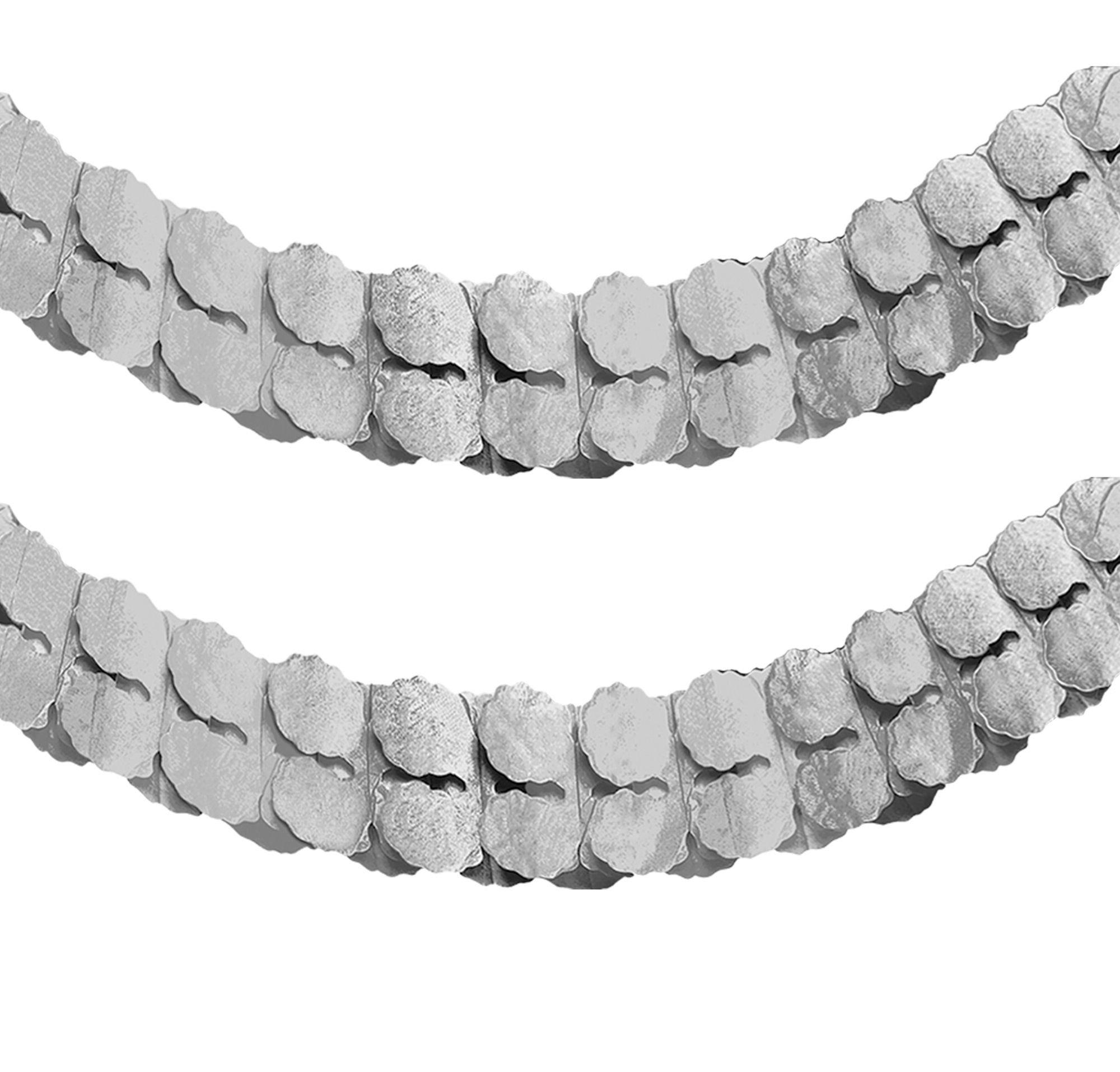 Silver Paper Garland 12ft x 6in | Party City