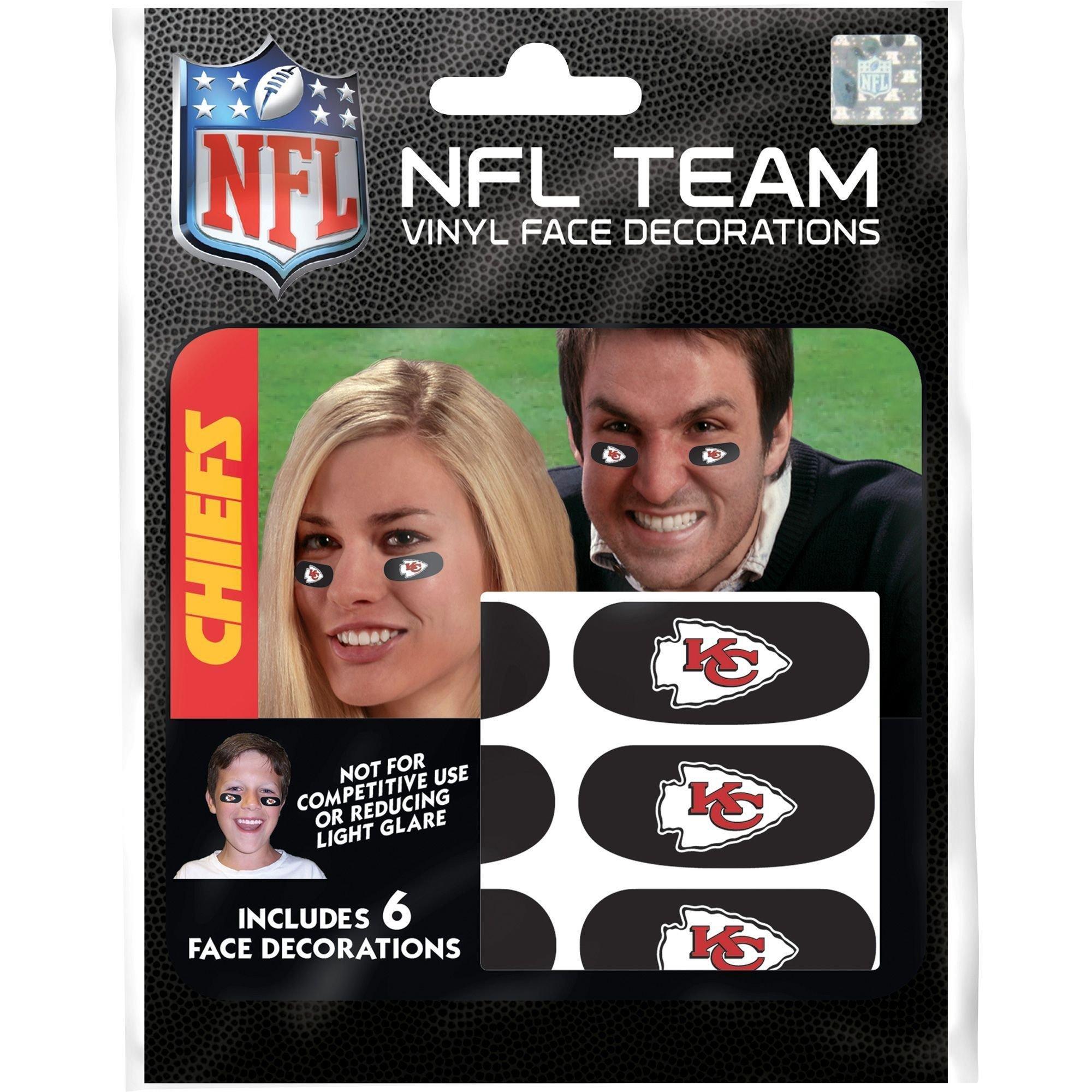 NFL Kansas City Chiefs Eye Black Stickers 6ct | Hamilton Place