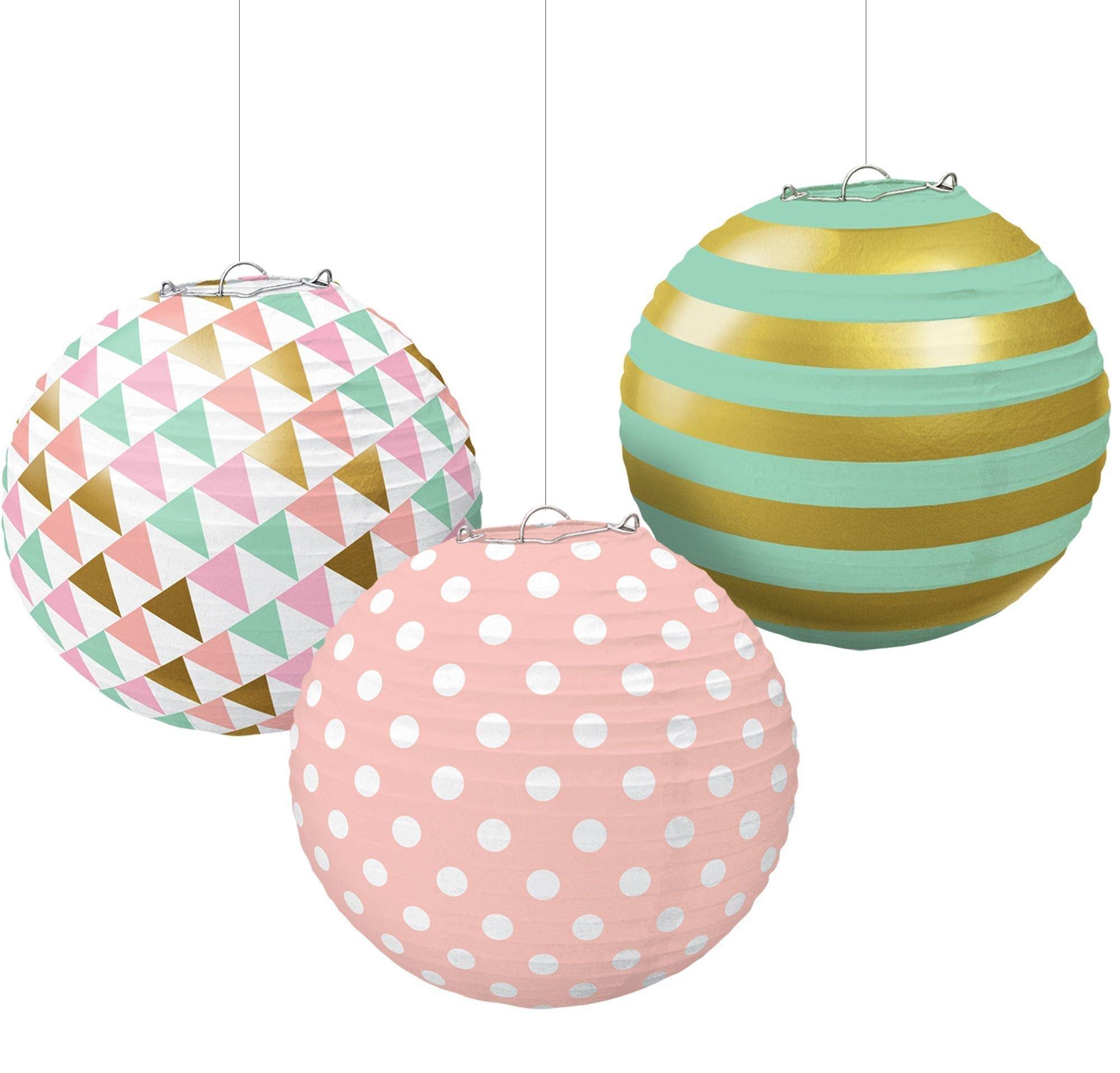 Bright Pastel Paper Lanterns 3ct Party City