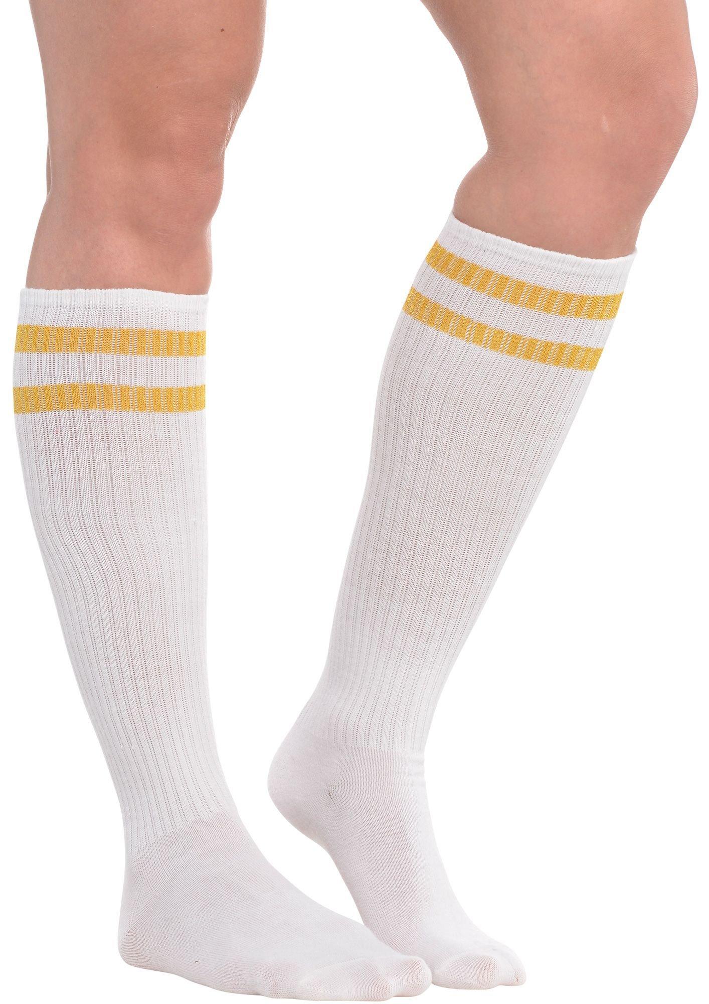 Gold Stripe Athletic Knee-High Socks 19in | Party City