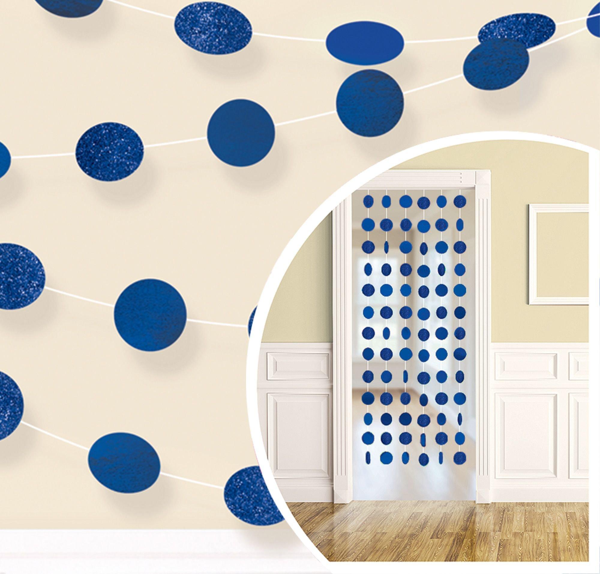 Royal Blue And White Polka Dot Background