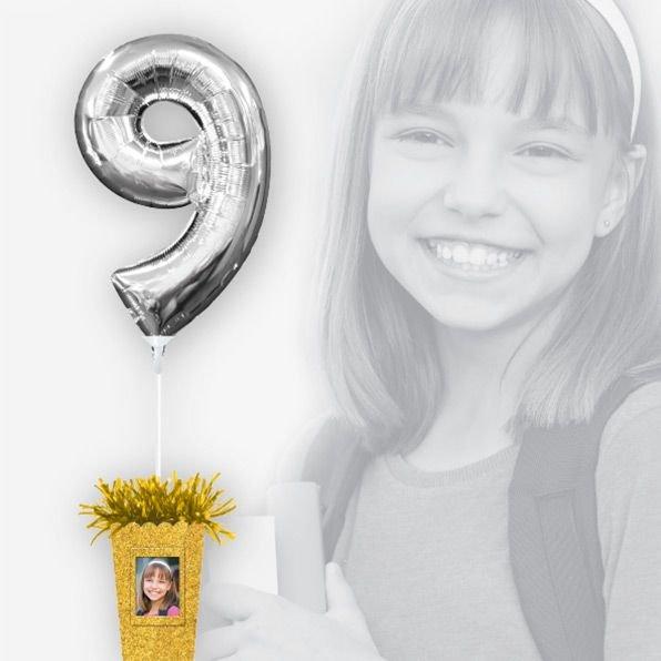 PartyCity Create Your Own Glitter Gold Balloon Weight Centerpiece ...