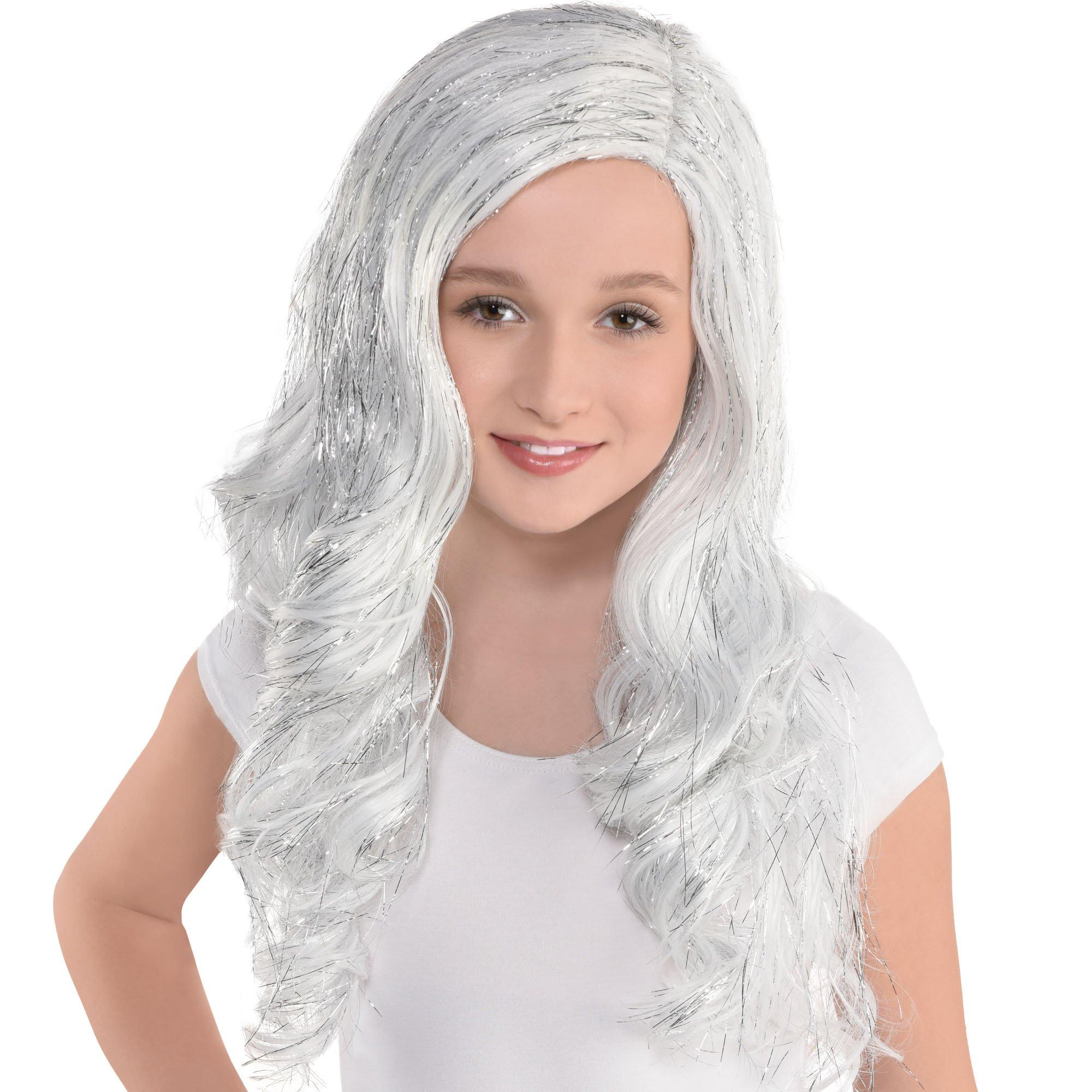 Silver Long Glam Wig | Party City