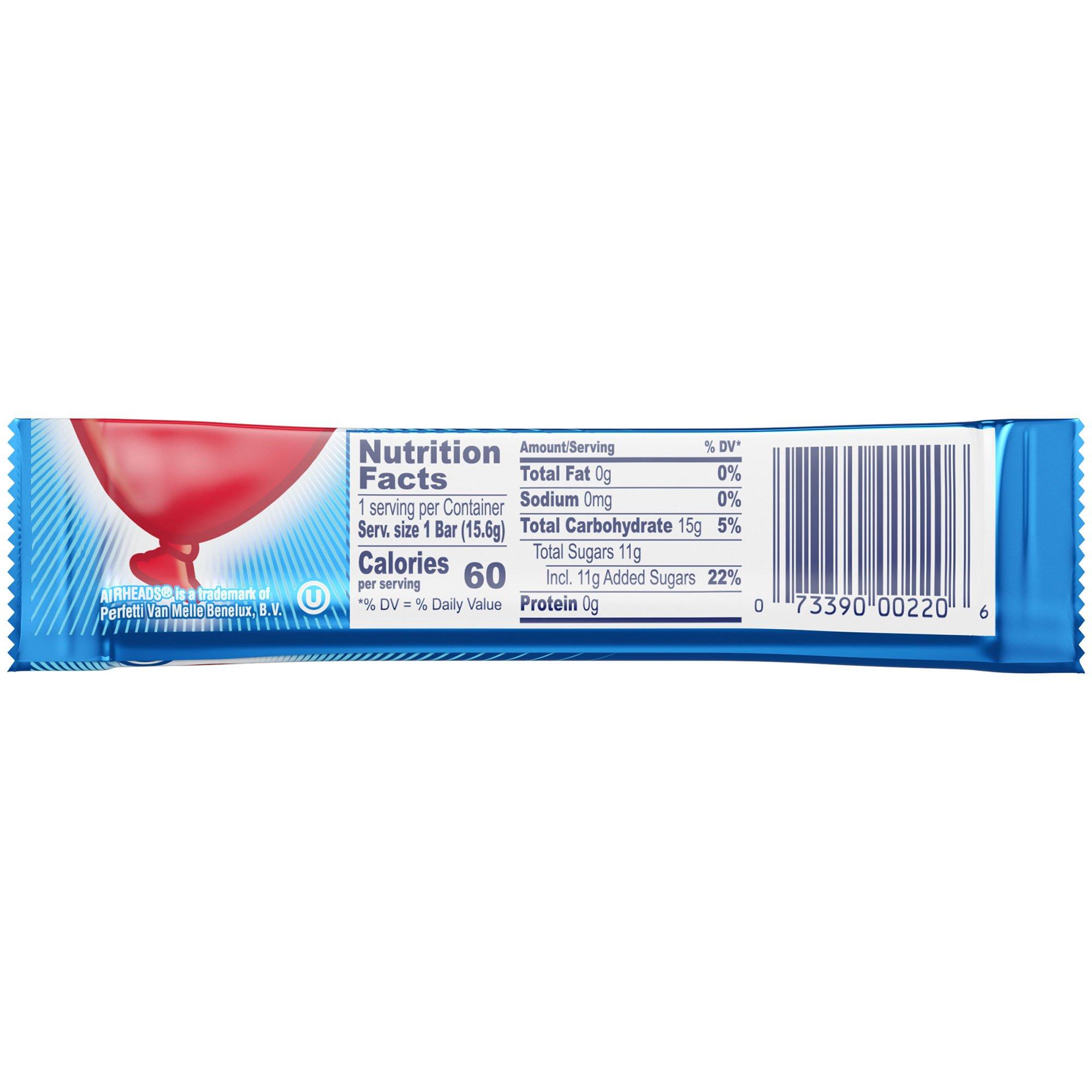 Airhead Nutrition Label