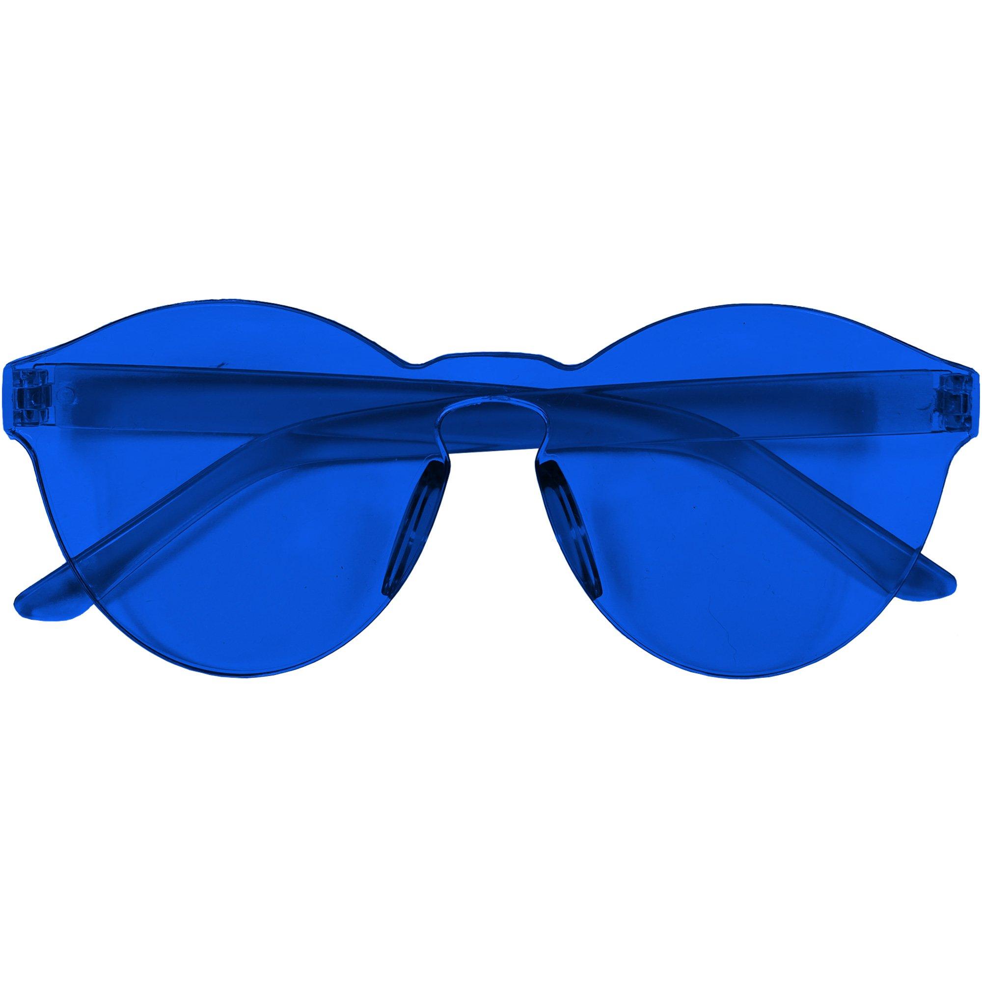 Blue Plastic Rimless Sunglasses 55in X 22in Party City