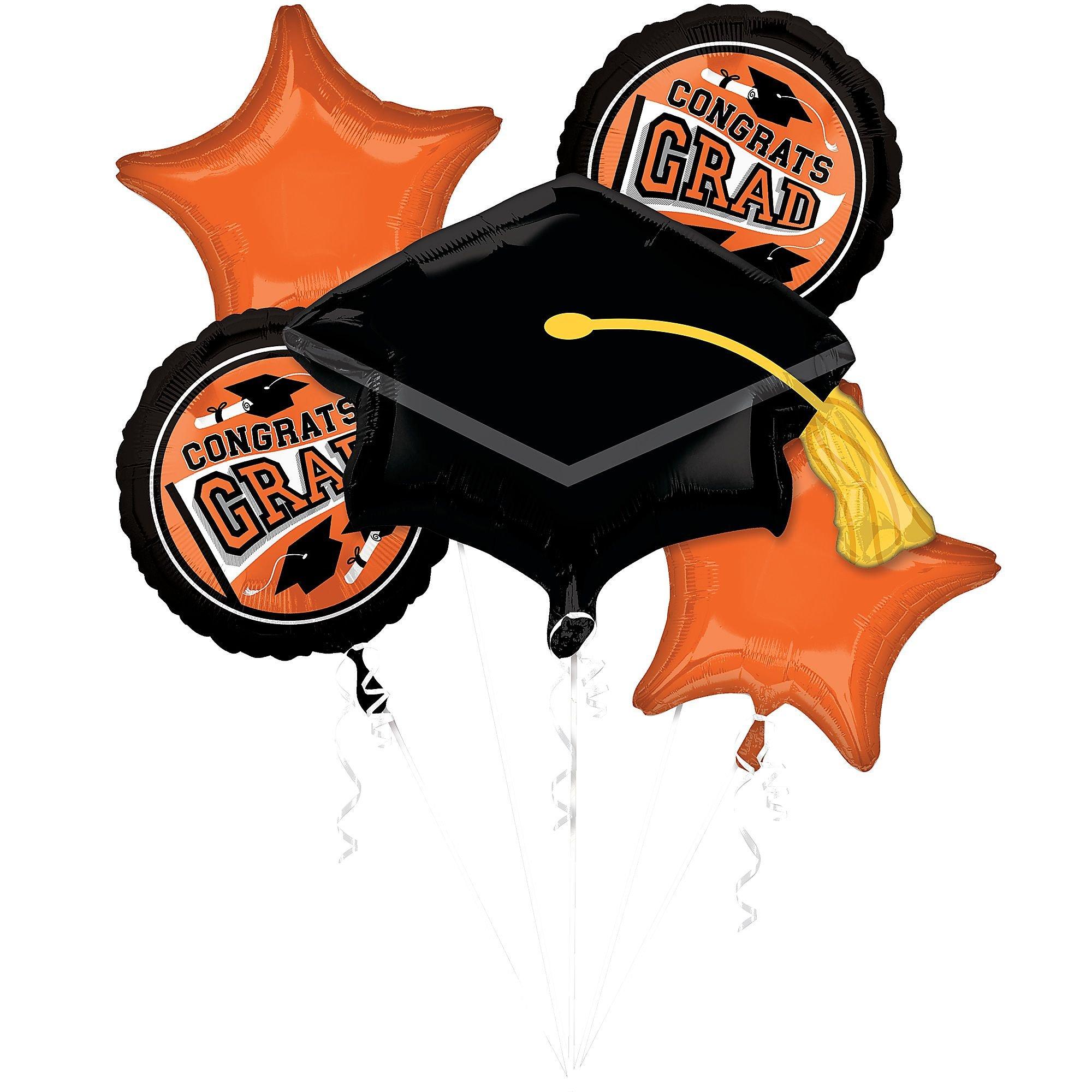 Orange Congrats Grad Foil Balloon Bouquet, 5pc - True to Your School ...