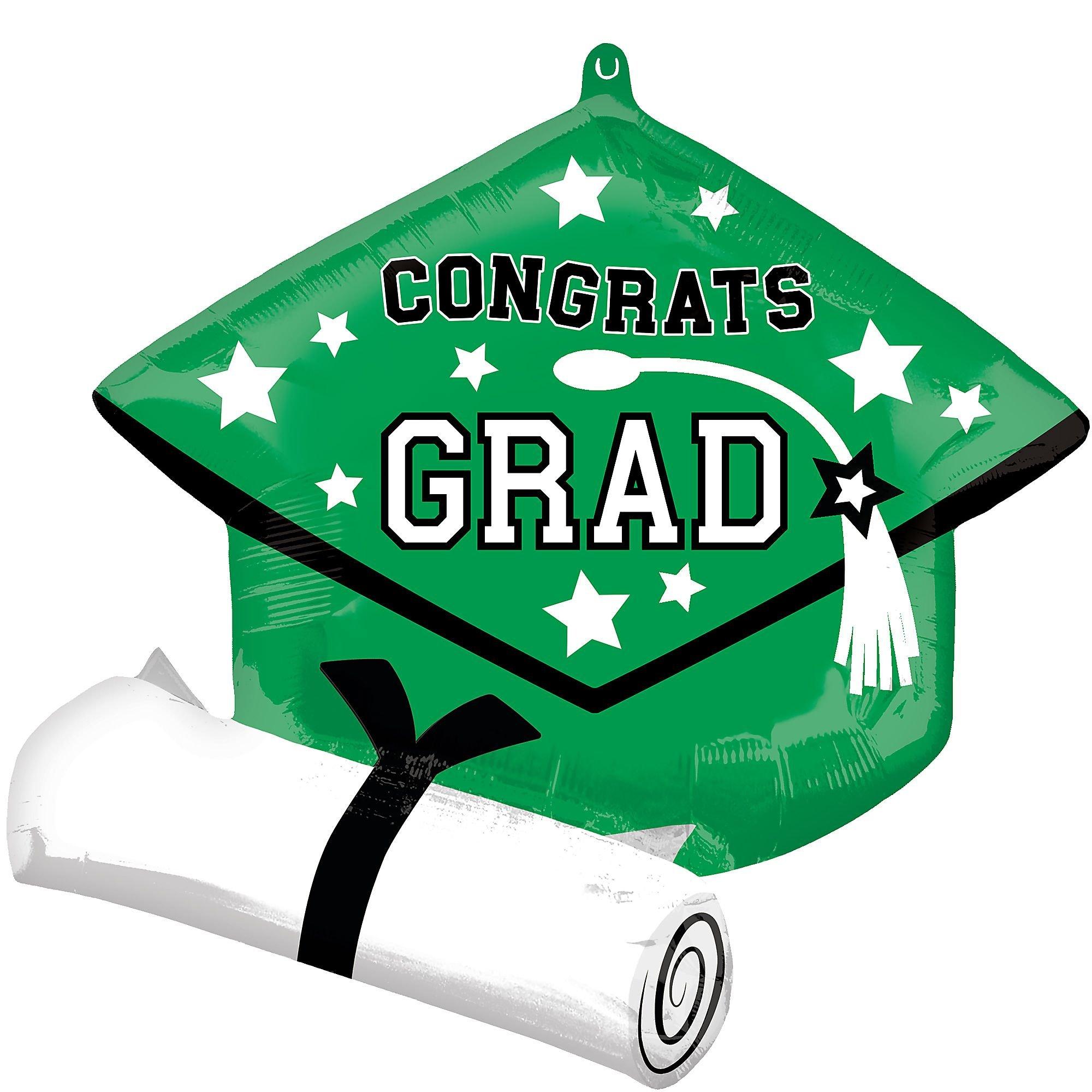Green Graduation Cap And Diploma