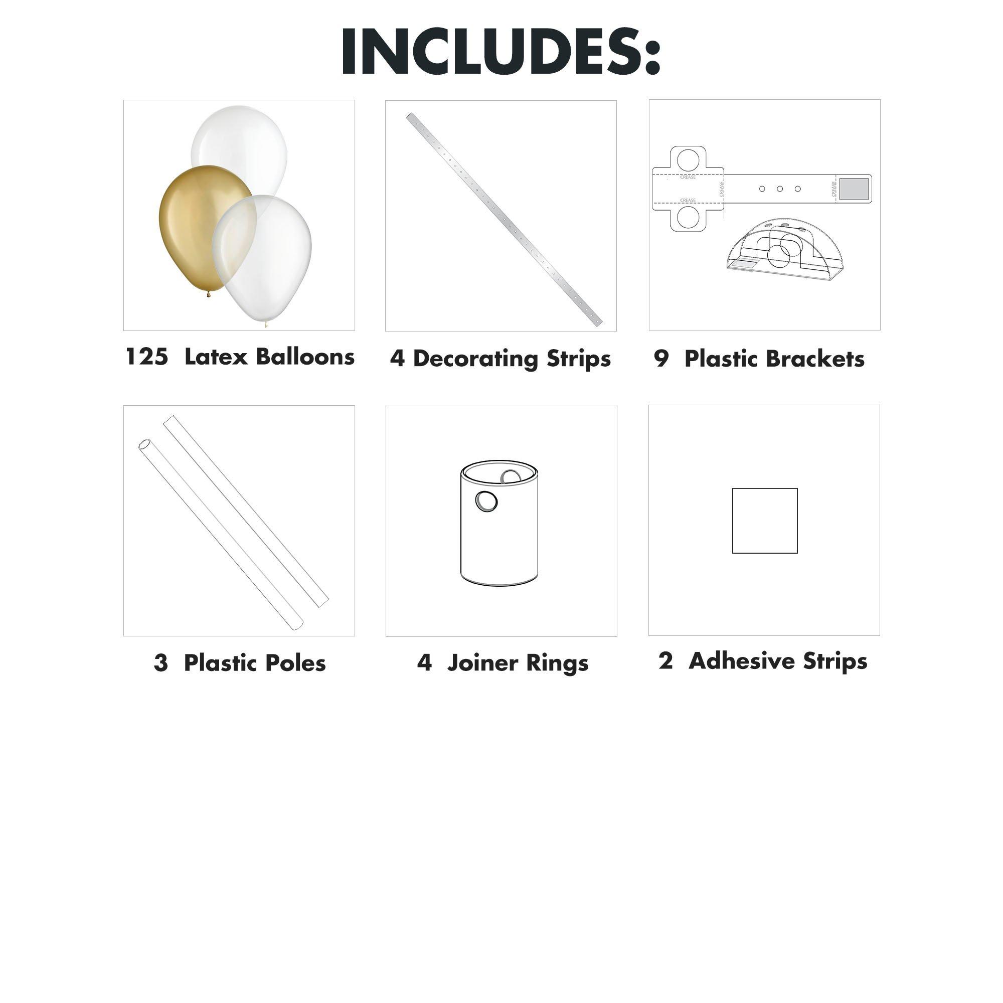 Gold Latex Balloon Table Runner Kit, 6ft - Size - 6ft | Party City