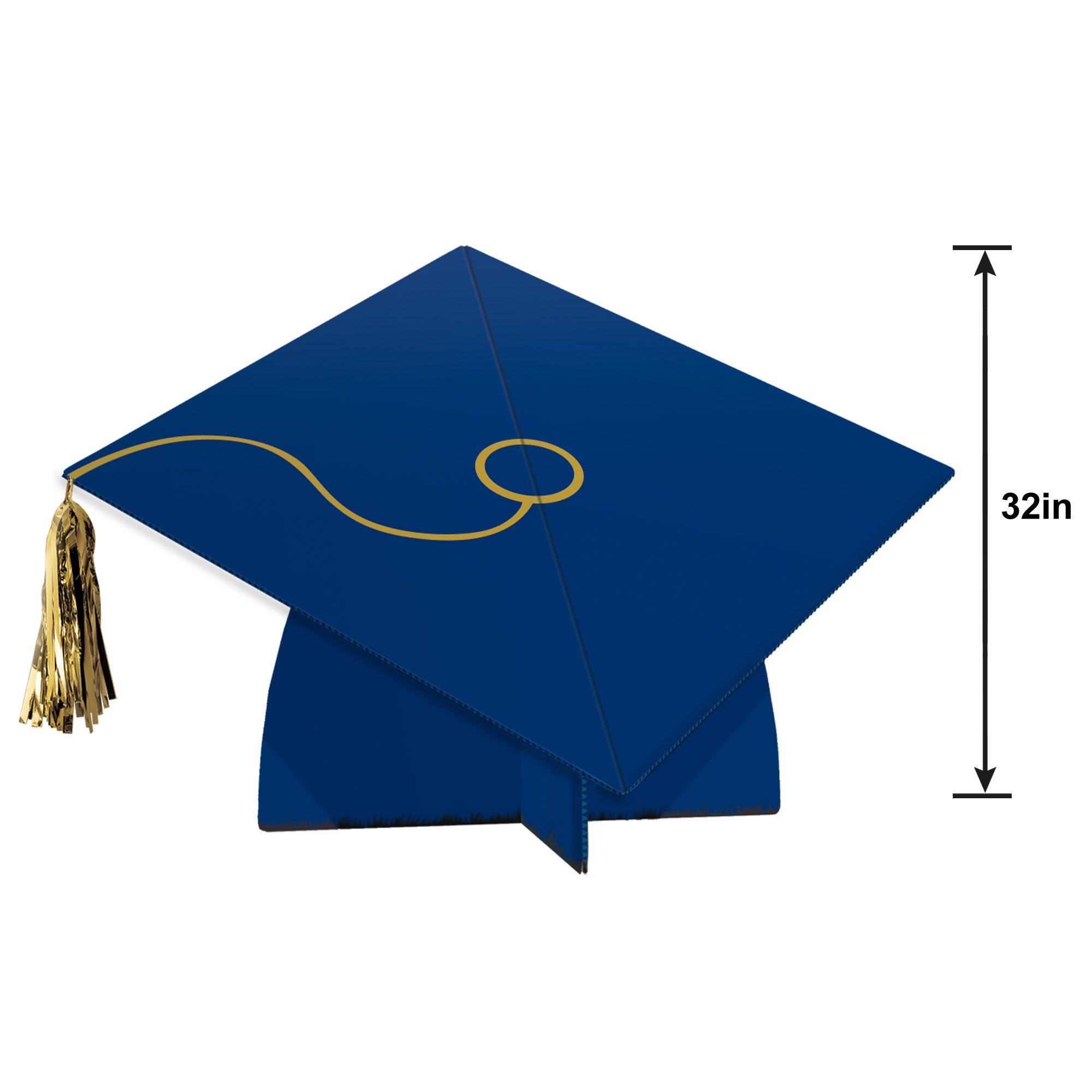 Dark Blue Graduation Cap And Gown