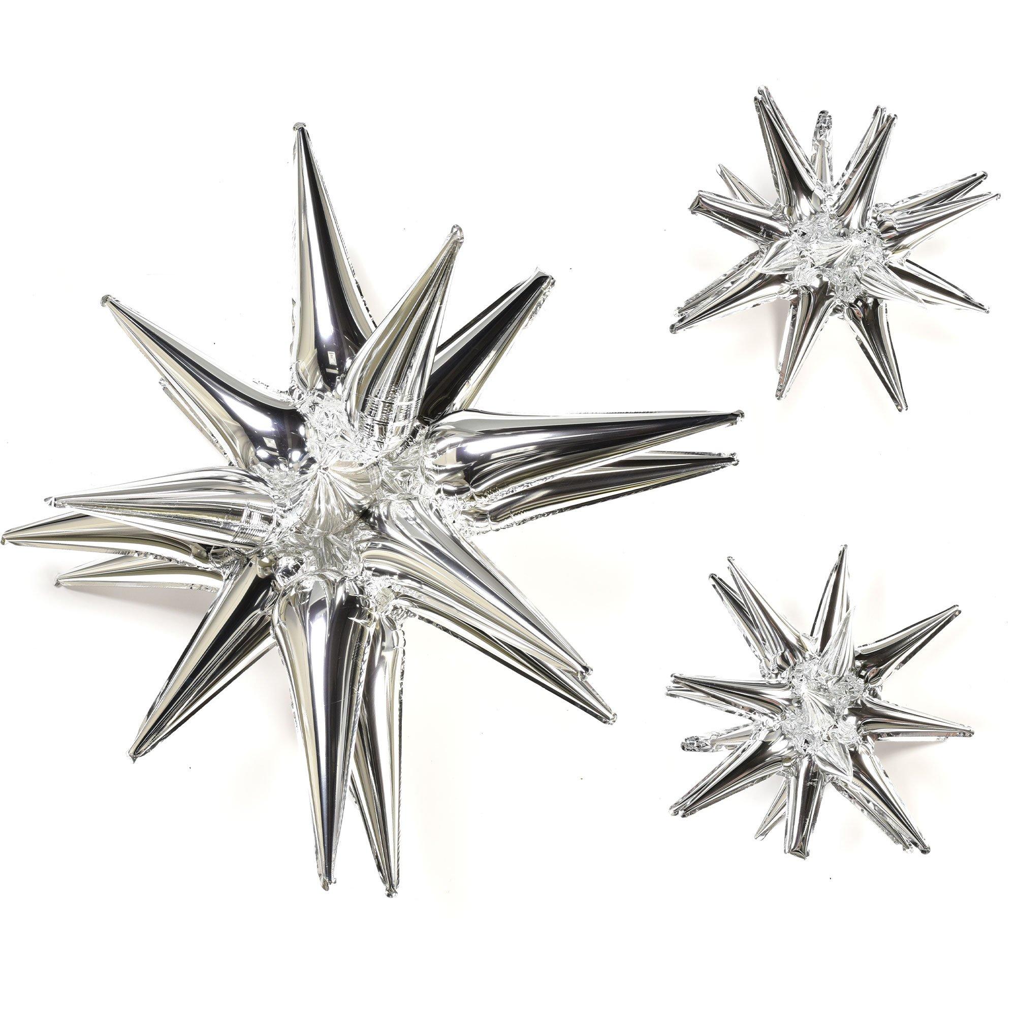 Silver Magical Star Foil Balloon Accent Décor Kit 3pc Party City