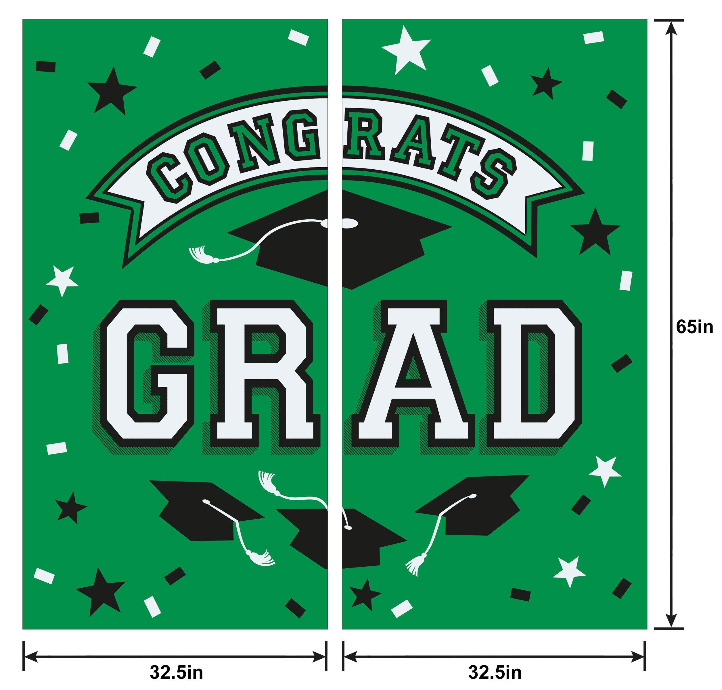 PartyCity Festive Green Congrats Grad Plastic Scene Setter, 5.4ft x 5 ...