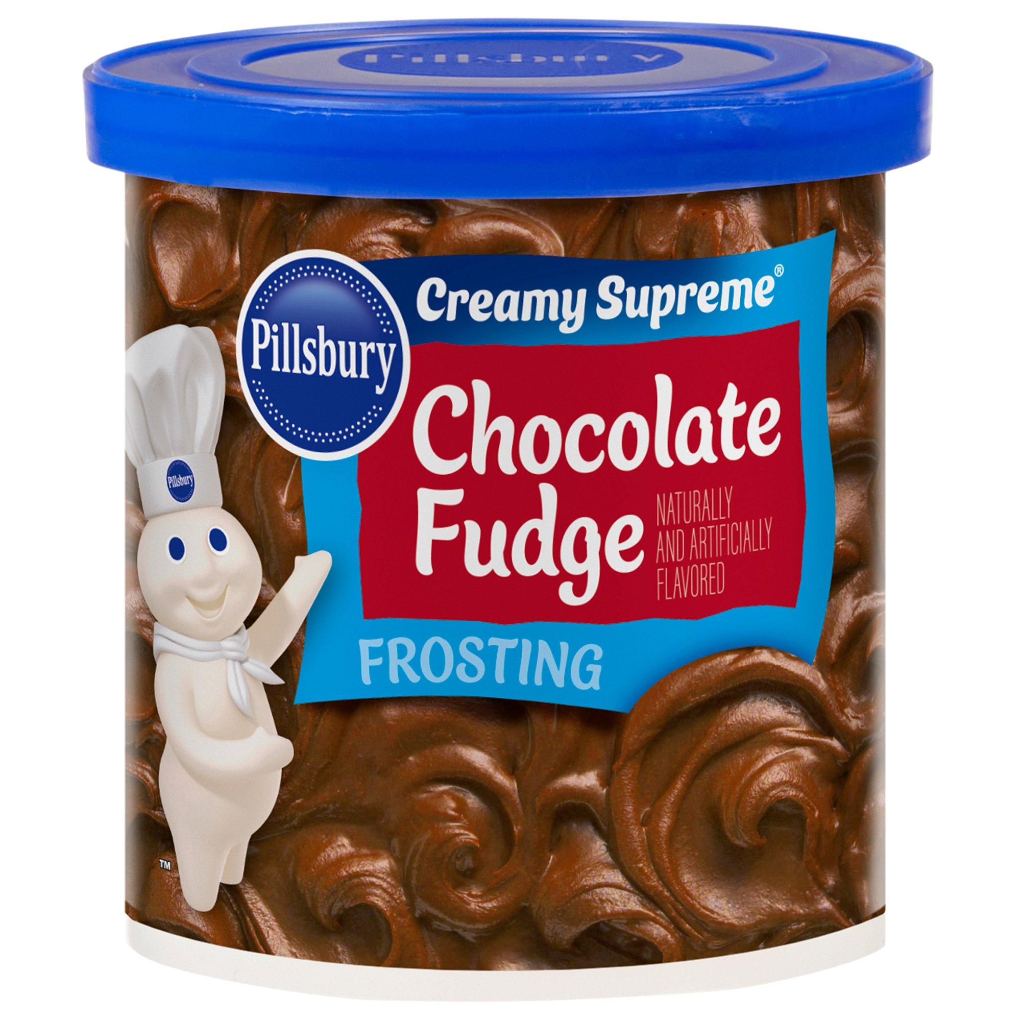 Pillsbury Creamy Supreme Chocolate Fudge Frosting Tub, 16oz | Party City