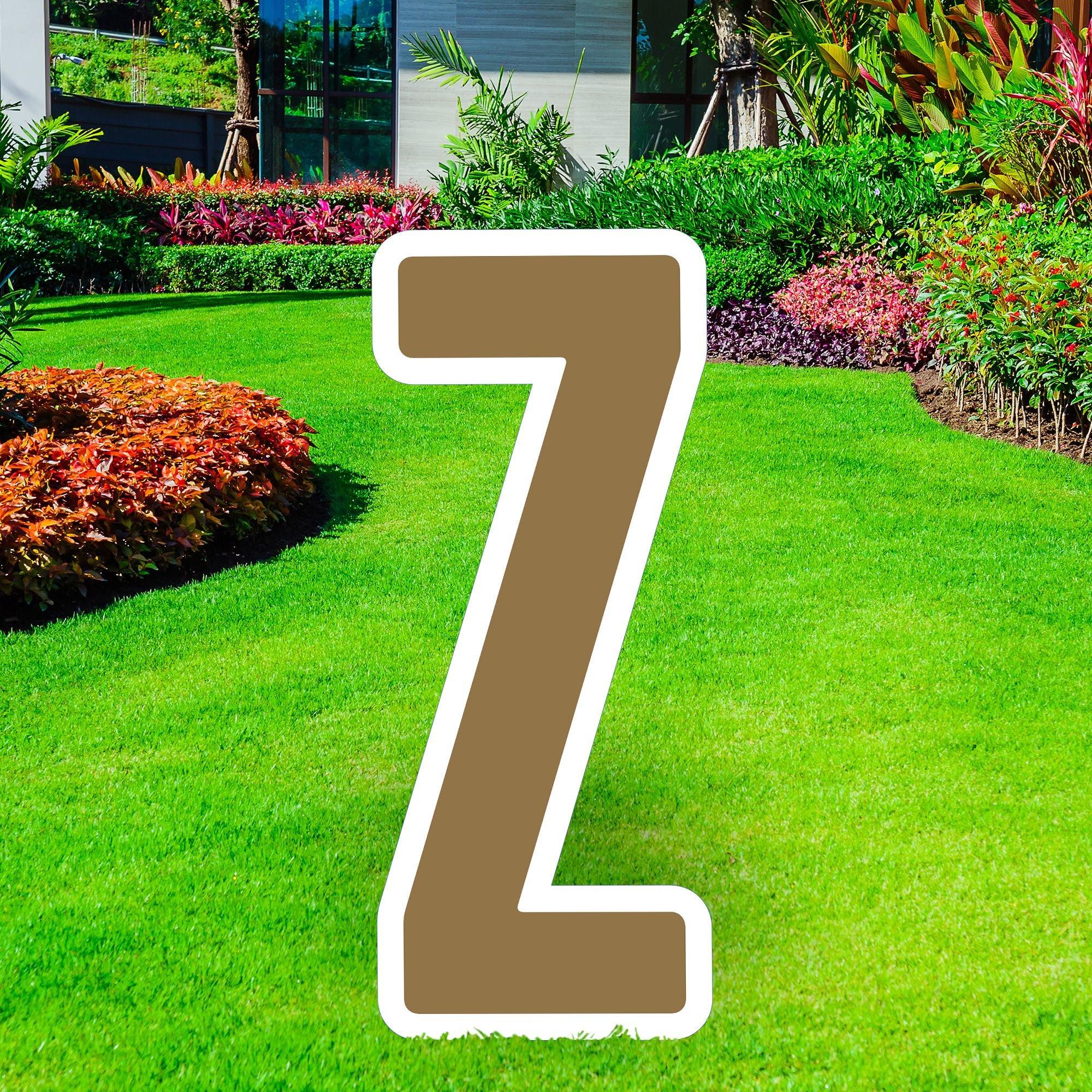 Gold Letter (Z) Corrugated Plastic Yard Sign, 30in | Party City
