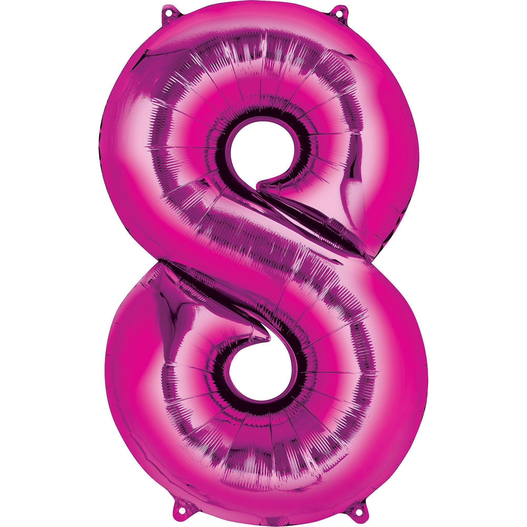 34in Bright Pink Number 8 Balloon | Party City