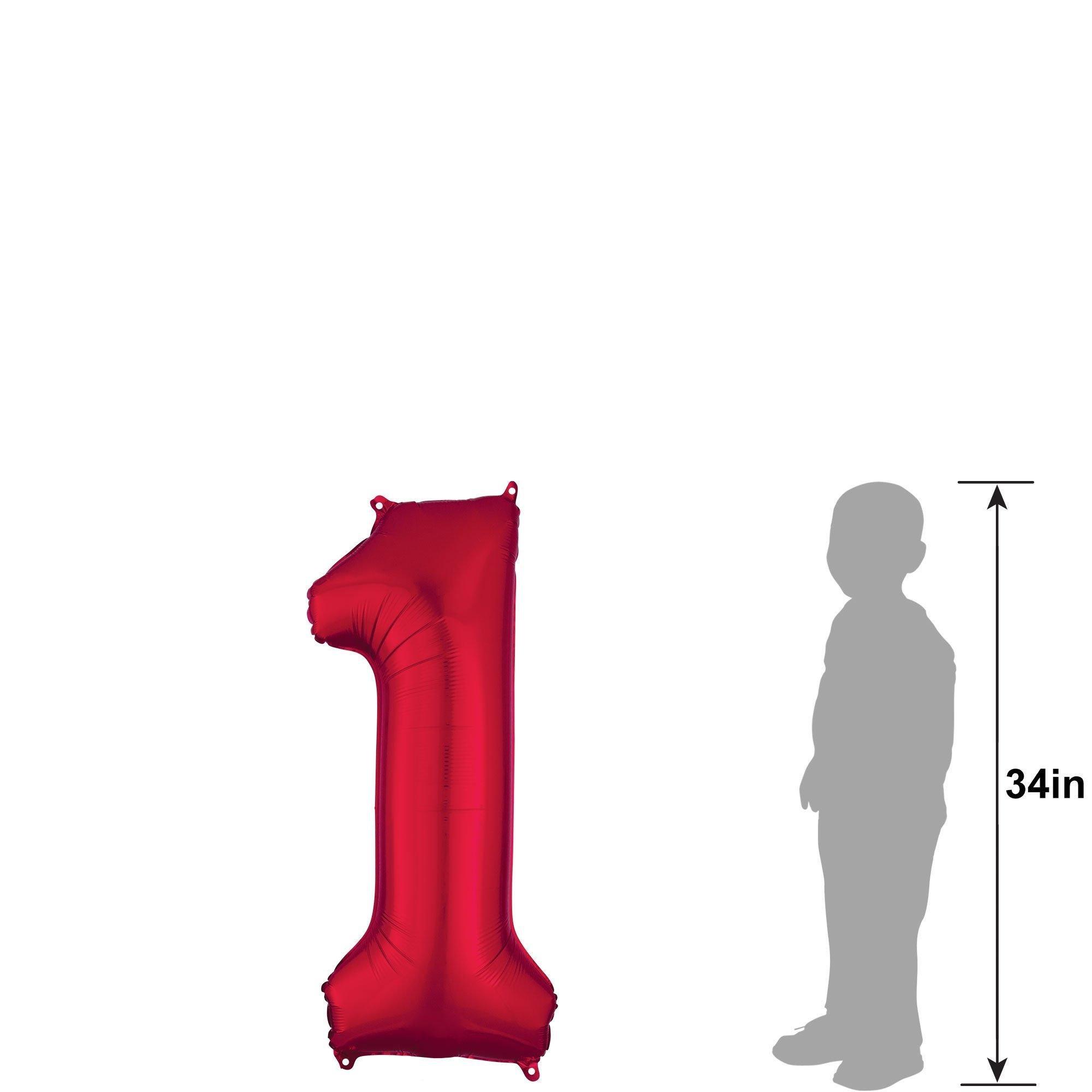 34in Red Number 1 Balloon | Party City