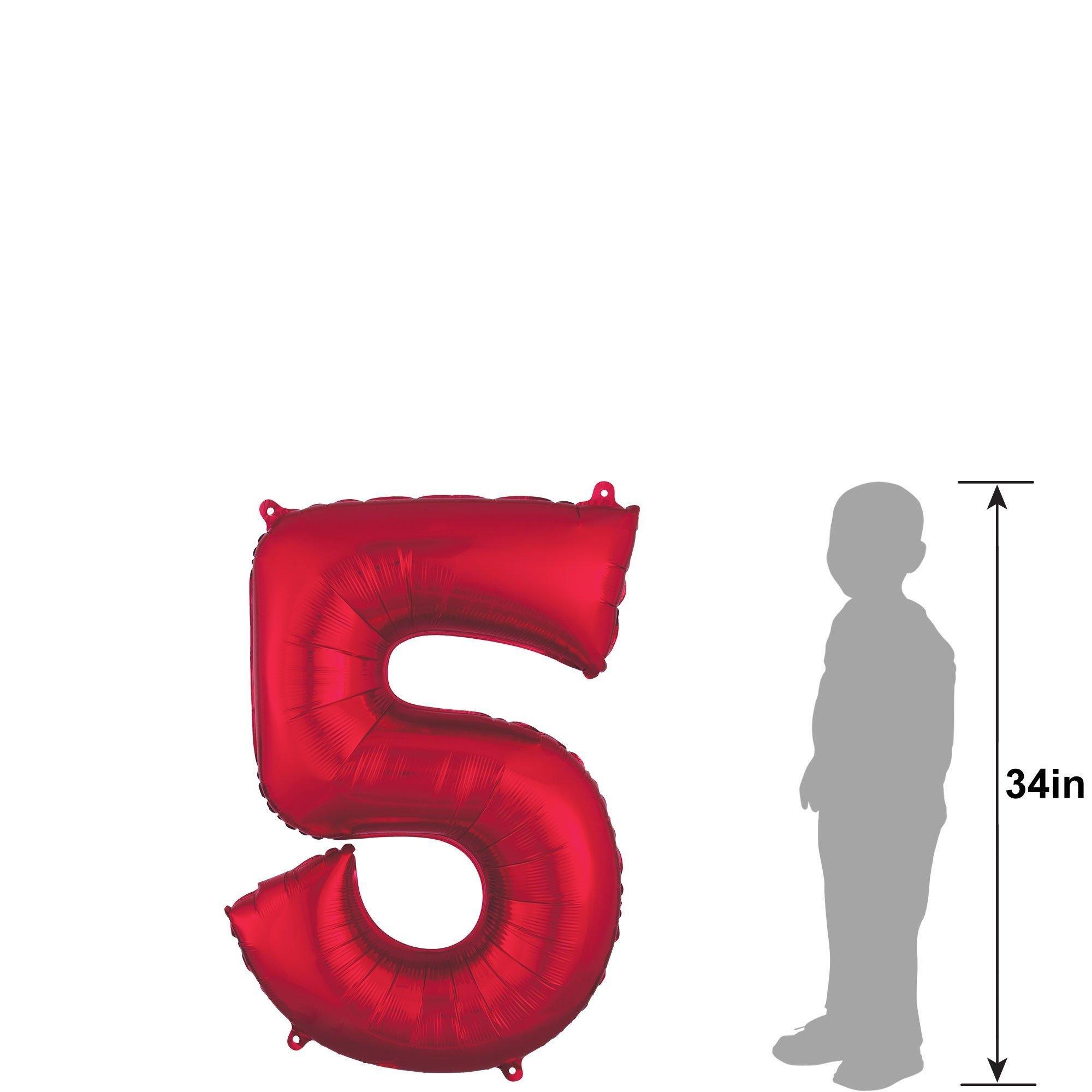 34in Red Number 5 Balloon | Party City