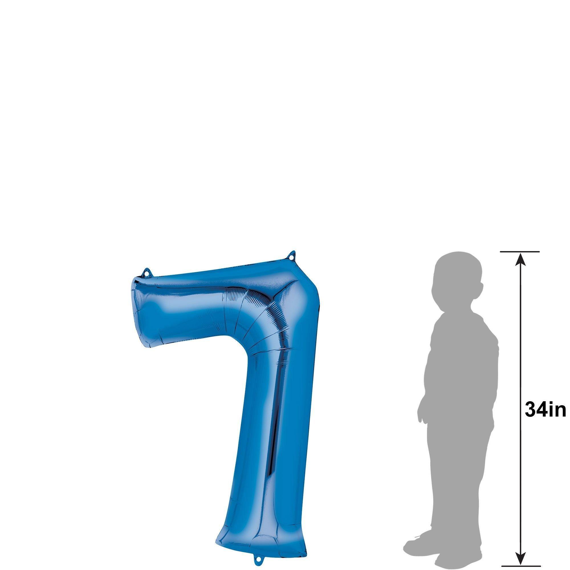 34in Blue Number 7 Balloon | Party City