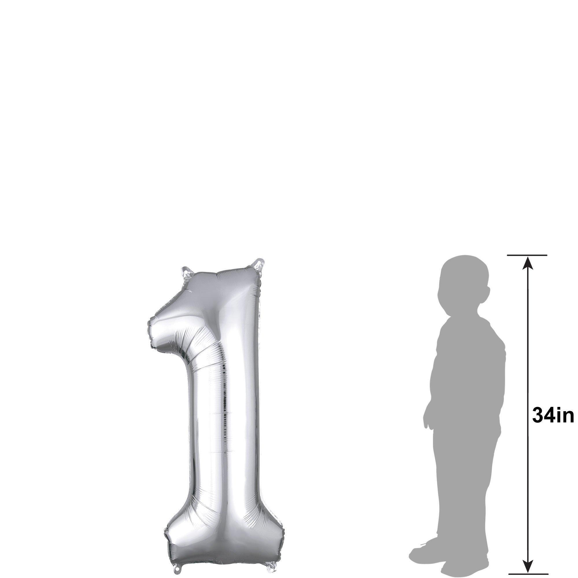 34in Silver Number 1 Balloon | Party City