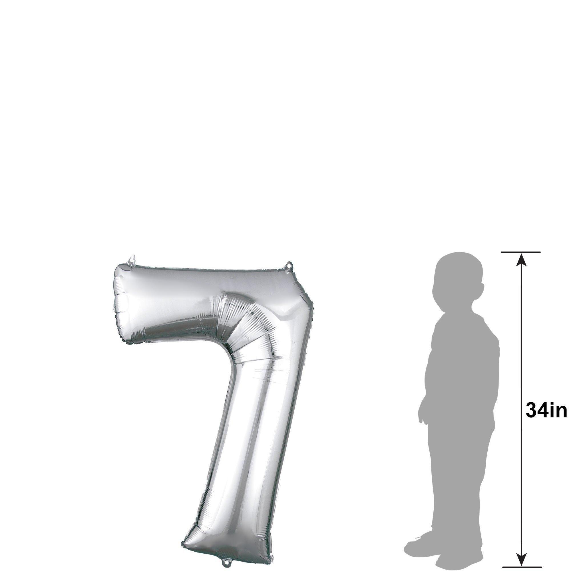 34in Silver Number 7 Balloon | Party City