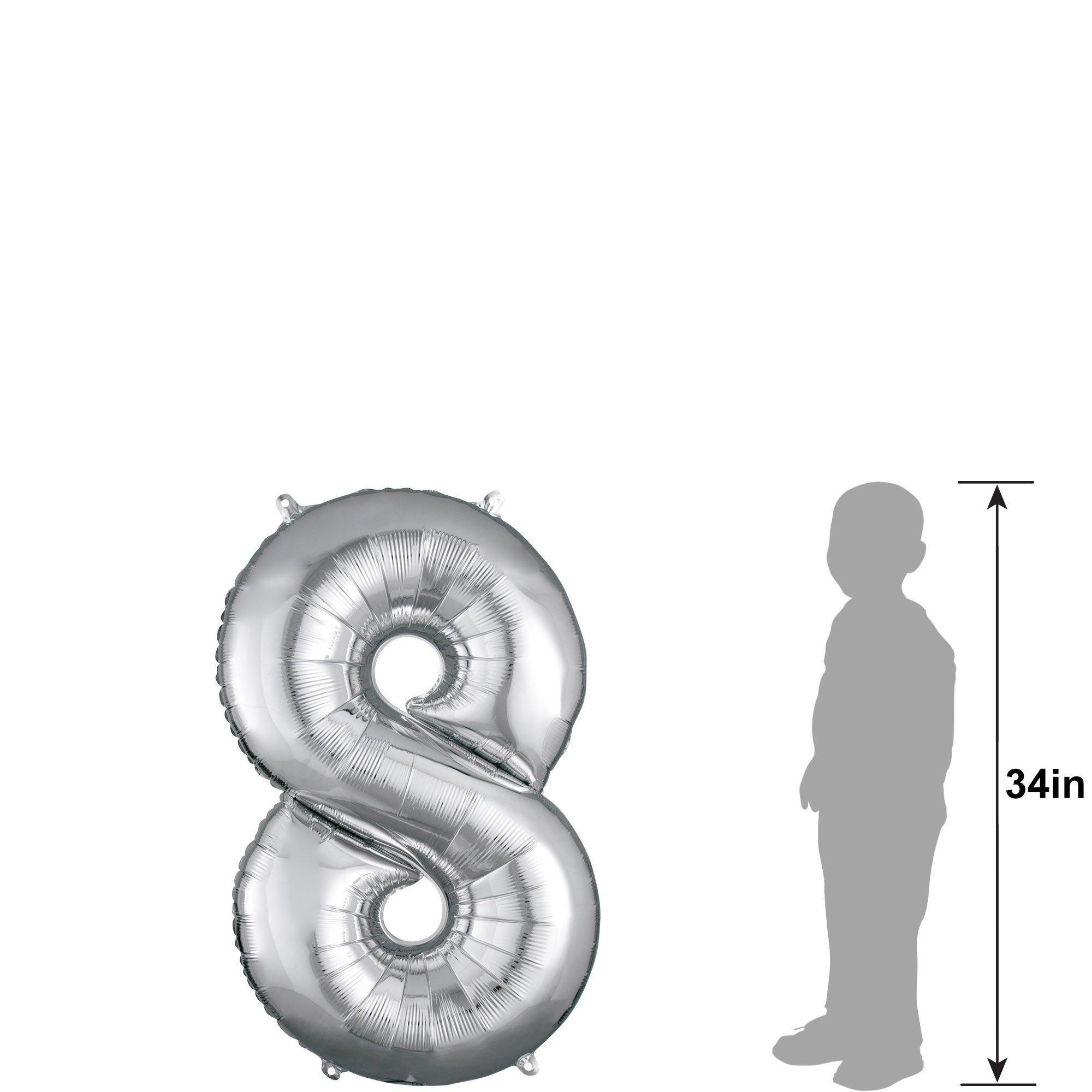 34in Silver Number 8 Balloon | Party City