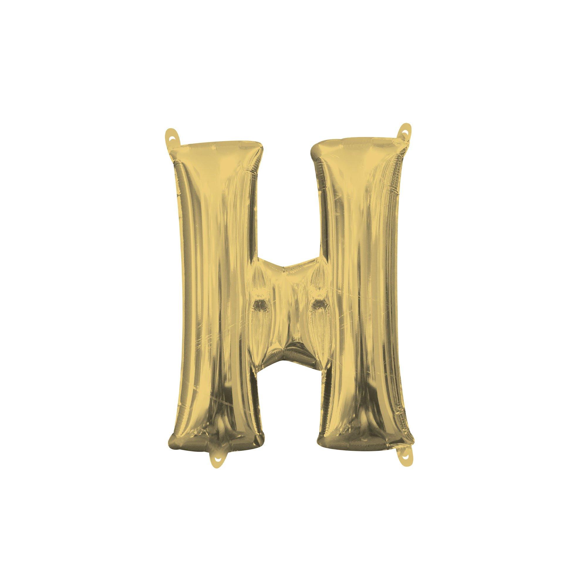 13in Air-Filled White Gold Letter Balloon (H) | Party City