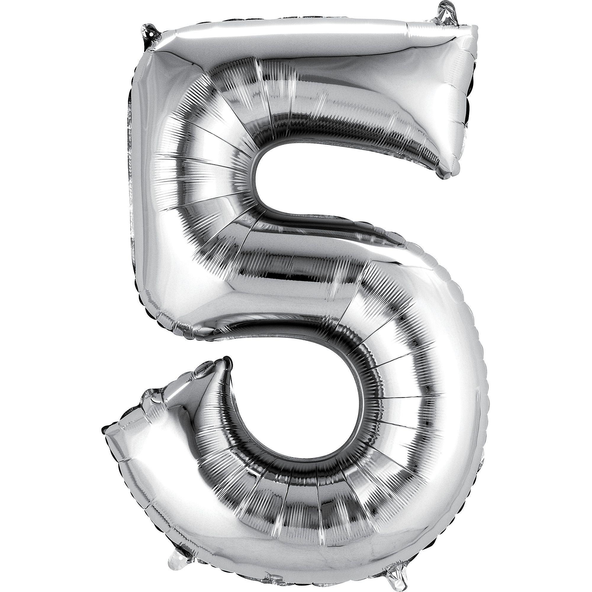 34in Silver Number 5 Balloon | Party City