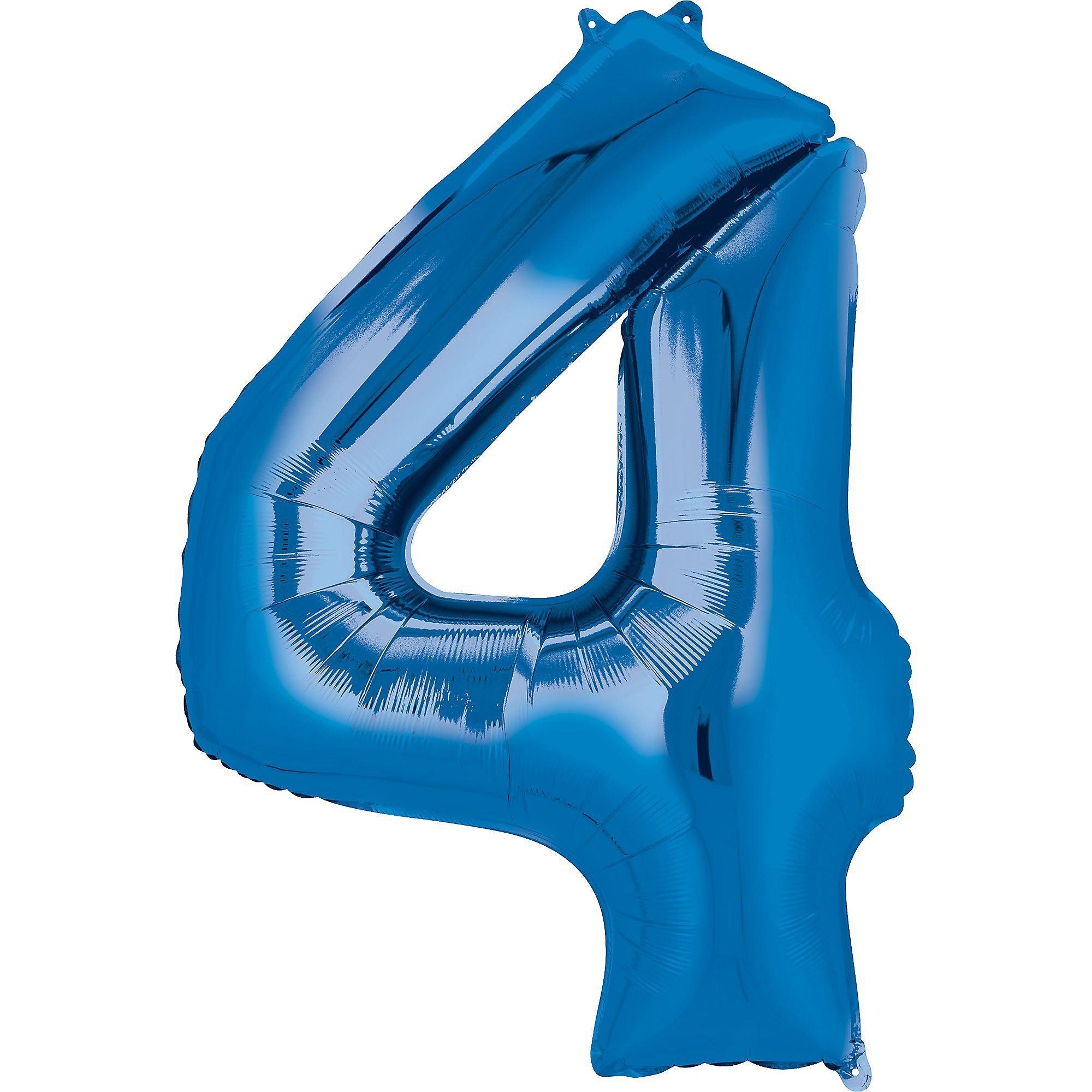 34in Blue Number 4 Balloon | Party City