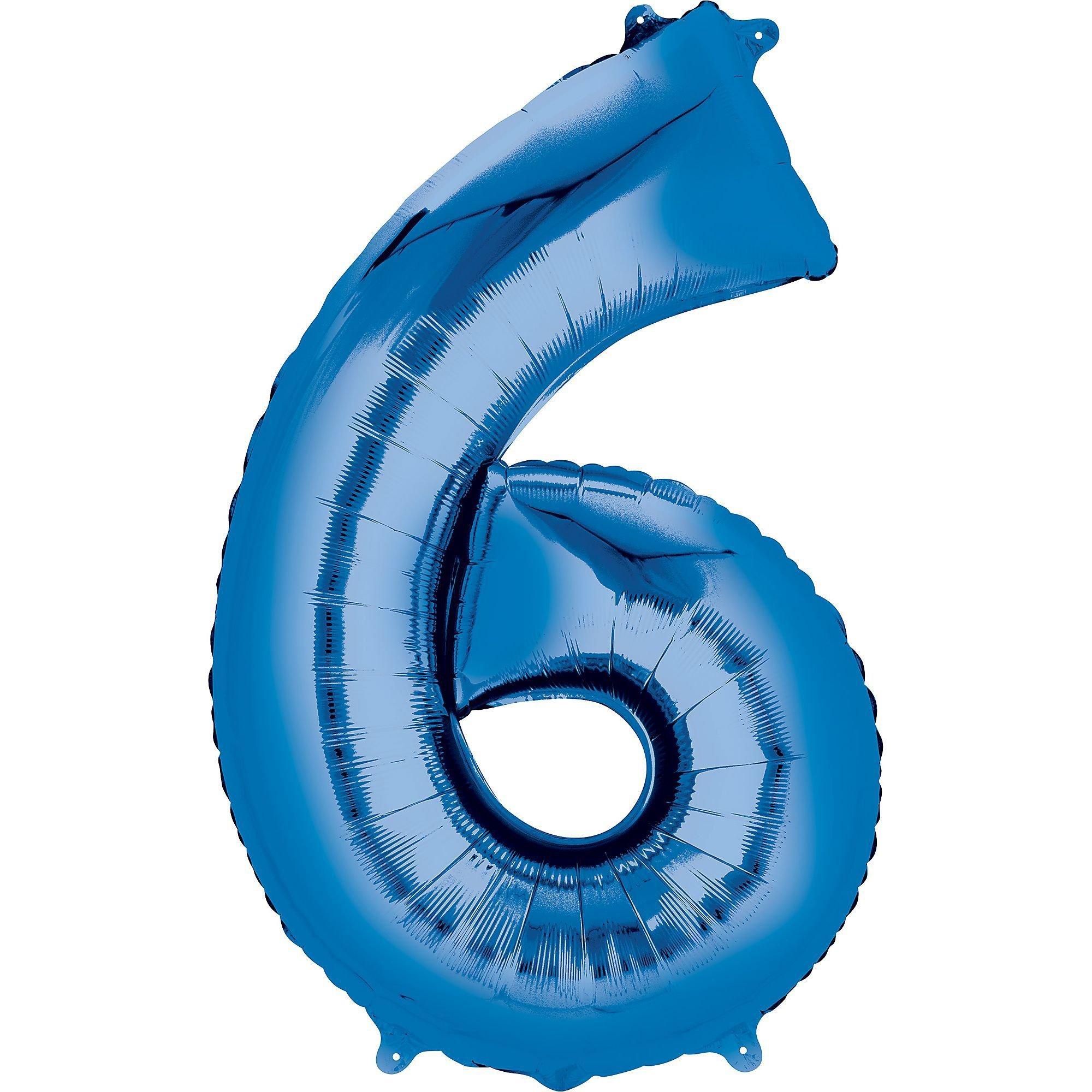 34in Blue Number 6 Balloon | Party City