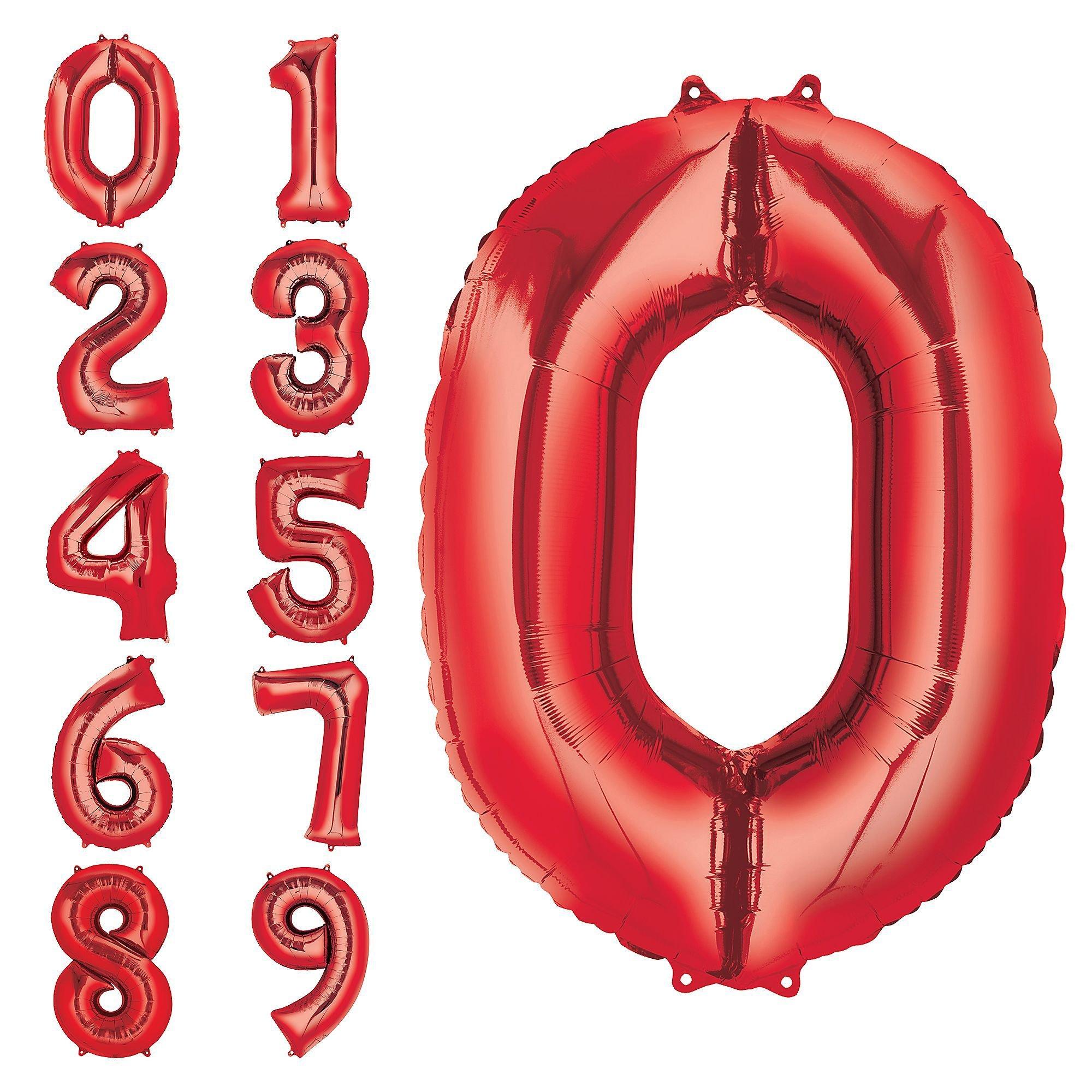 34in Red Number 0 Balloon | Party City