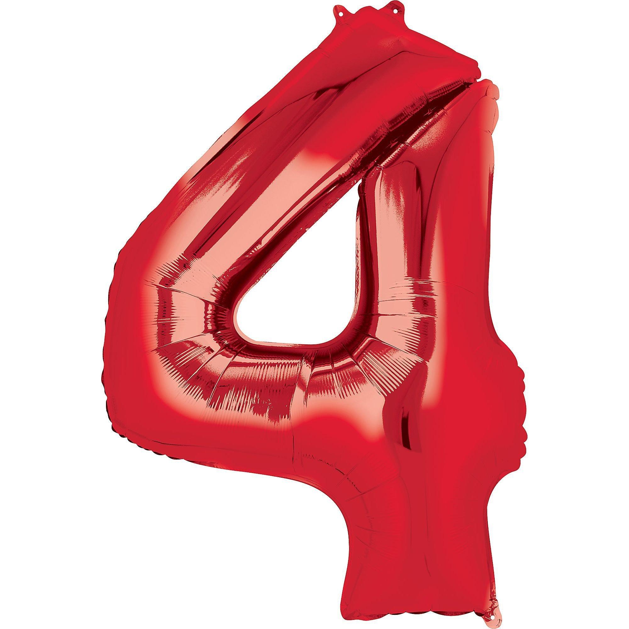 34in Red Number 4 Balloon | Party City
