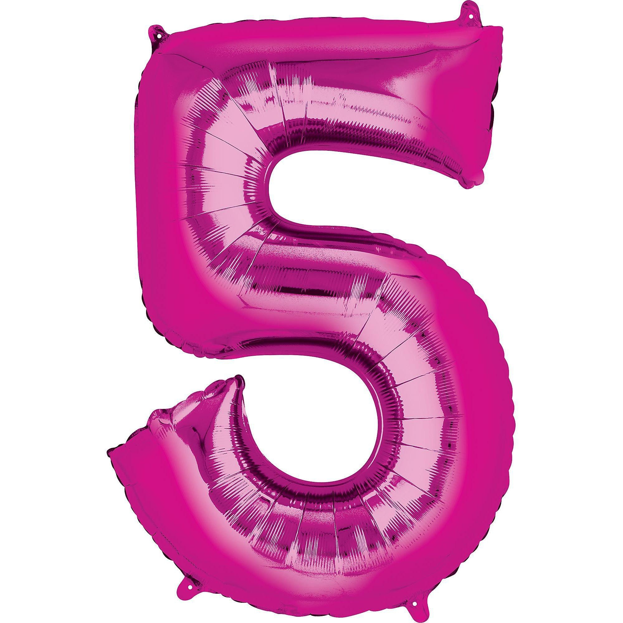 34in Bright Pink Number 5 Balloon | Party City