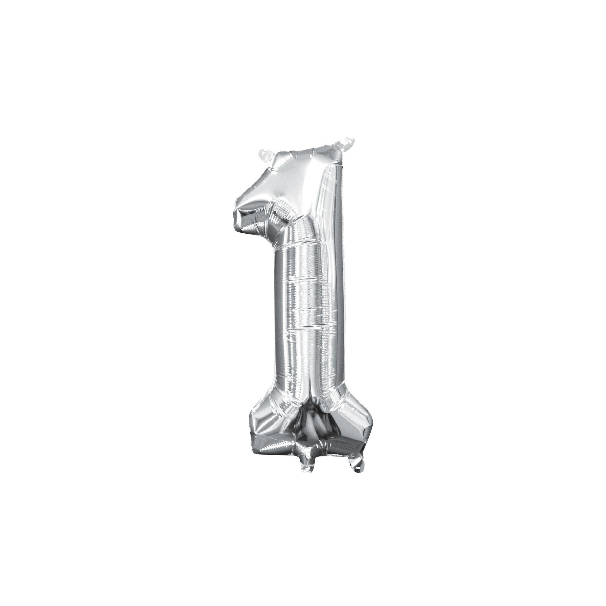 13in Air-Filled Silver Number 1 Balloon | Party City