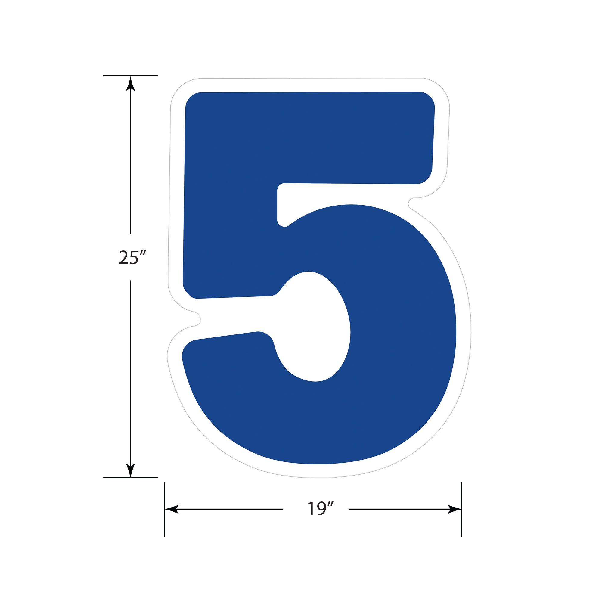 Blue Number (5) Corrugated Plastic Yard Sign, 24in | Party City
