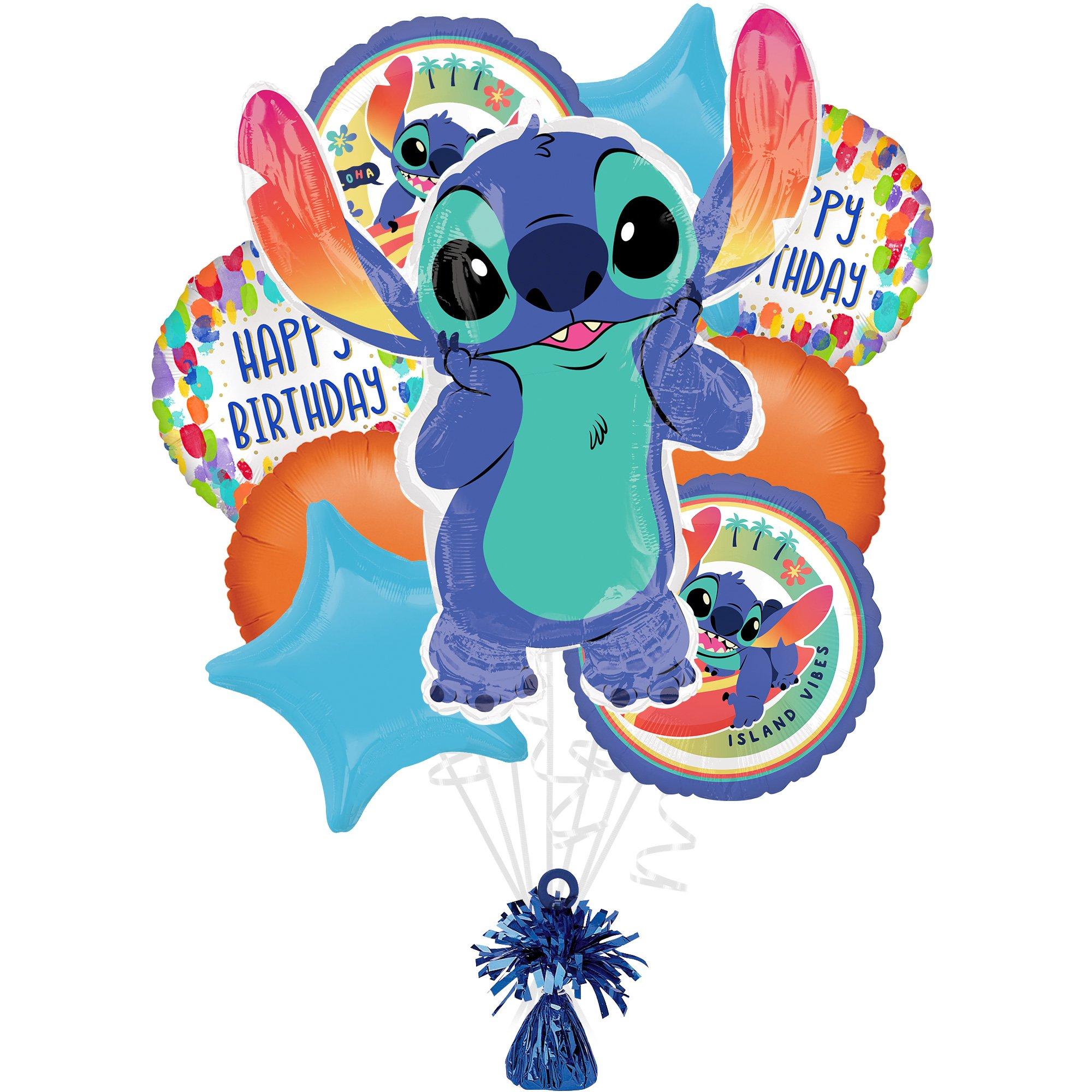 Stitch Aloha Foil Balloon Bouquet, 5pc - Disney Lilo & Stitch | Party City