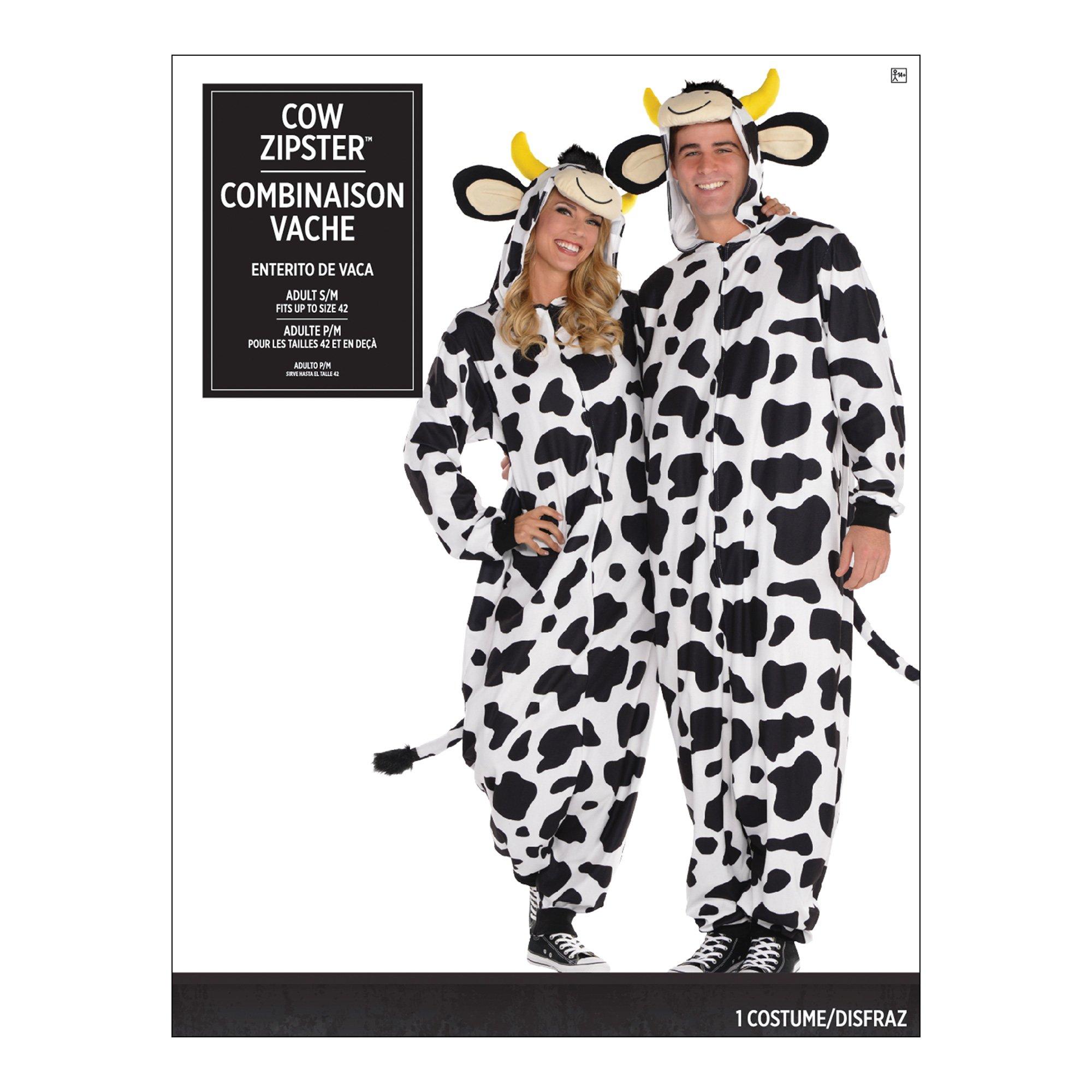 PartyCity Adult Zipster Cow One Piece Costume | Hamilton Place