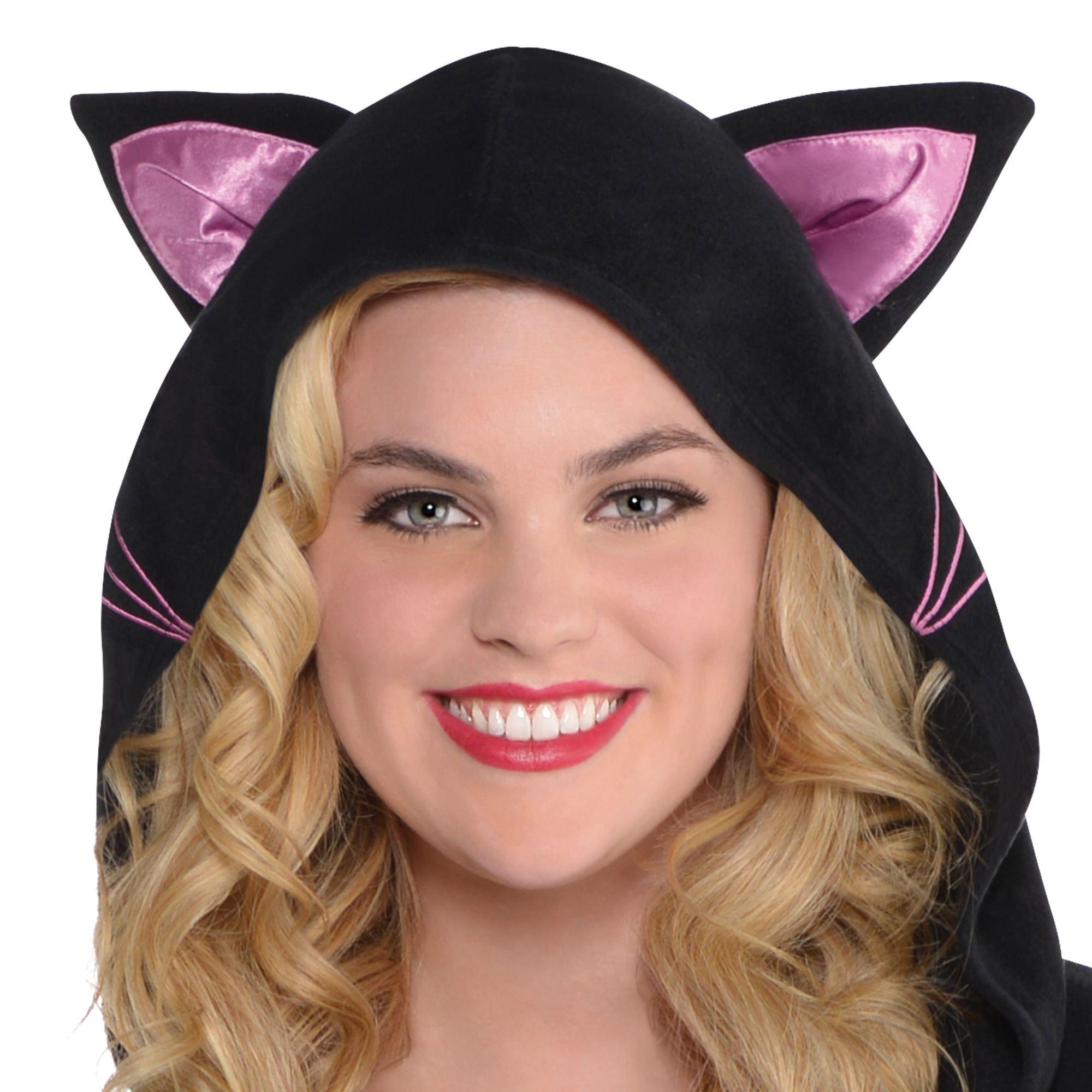 Adult Zipster Black Cat One Piece Costume Plus Size | Party City