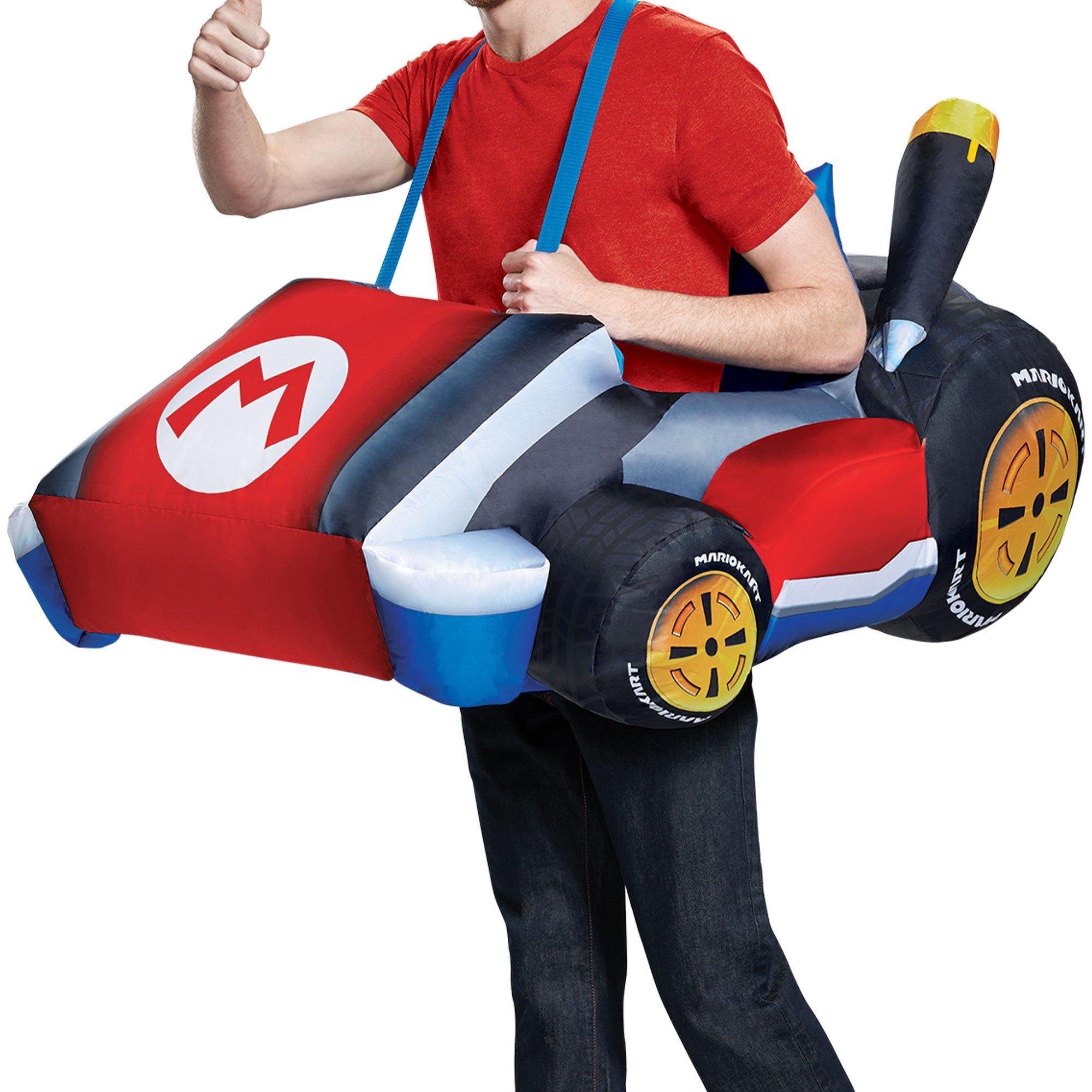 PartyCity Adult Mario Kart Ride-On Inflatable Costume - Nintendo Mario ...