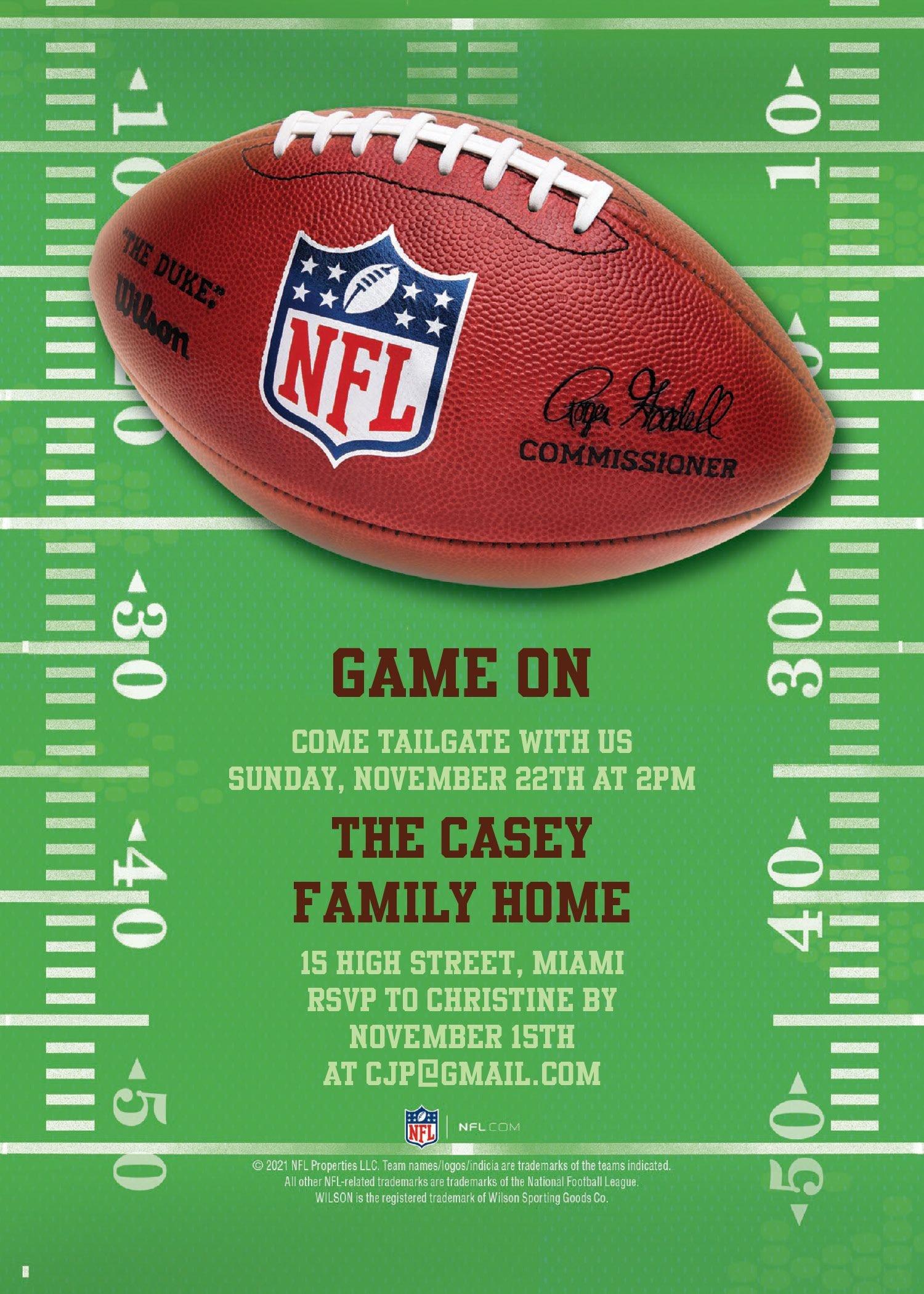 PartyCity Custom NFL Drive Invitations | Hamilton Place