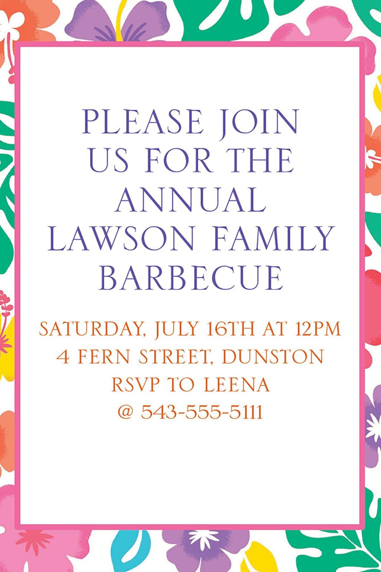 PartyCity Custom Summer Hibiscus Cardstock Invitations | Hamilton Place