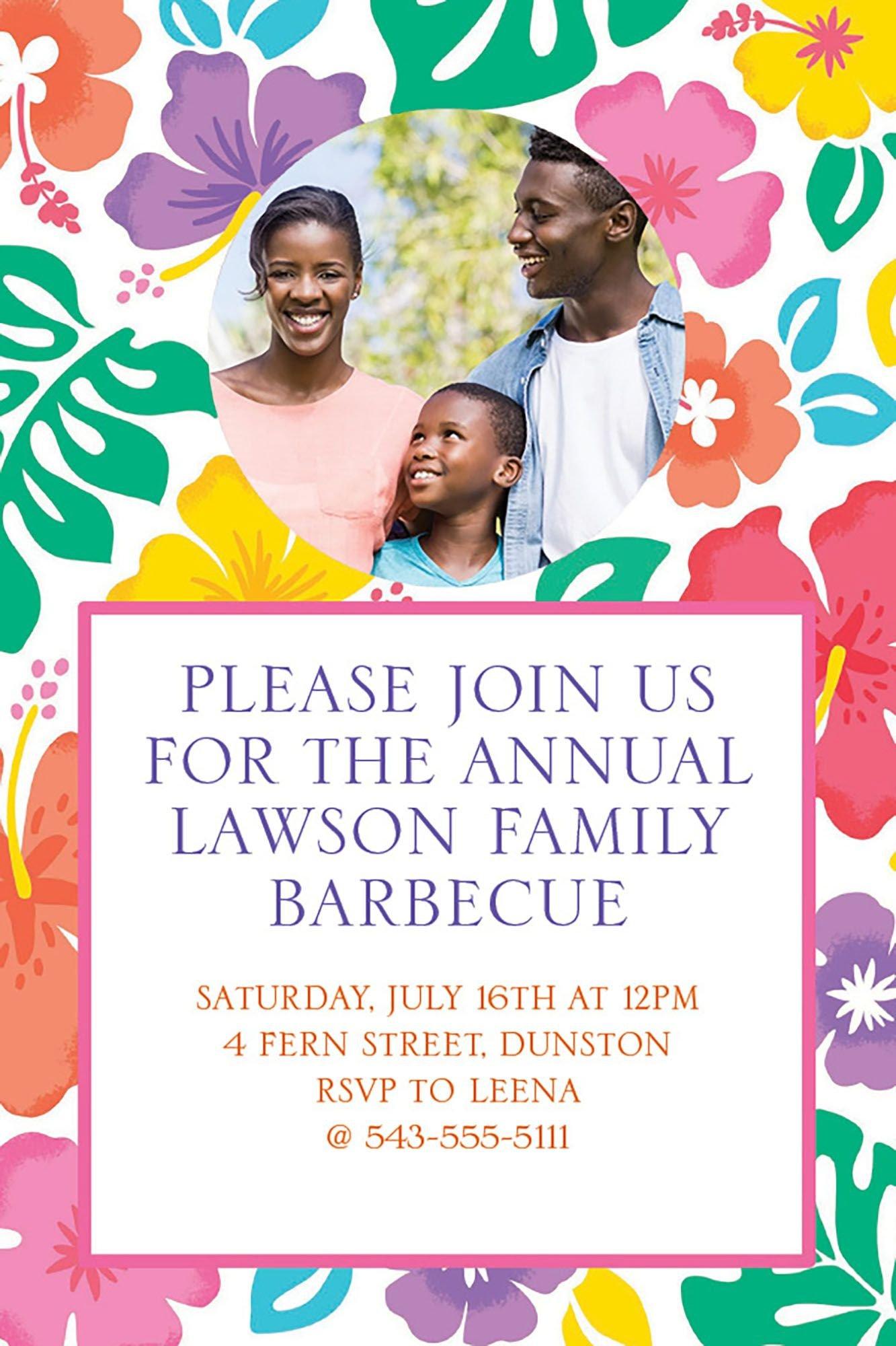 PartyCity Custom Summer Hibiscus Cardstock Invitations | Hamilton Place