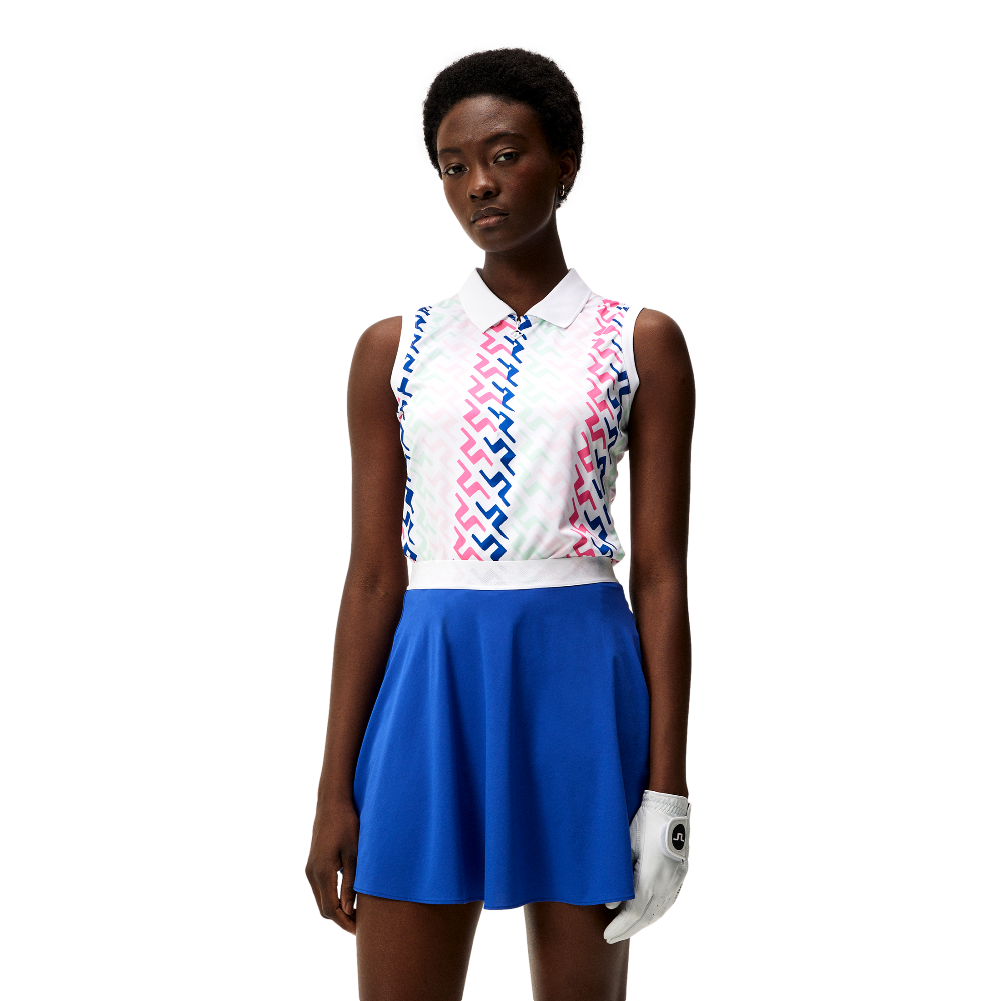 J. Lindeberg Annie Bridge Logo Sleeveless Polo Shirt | PGA TOUR Superstore