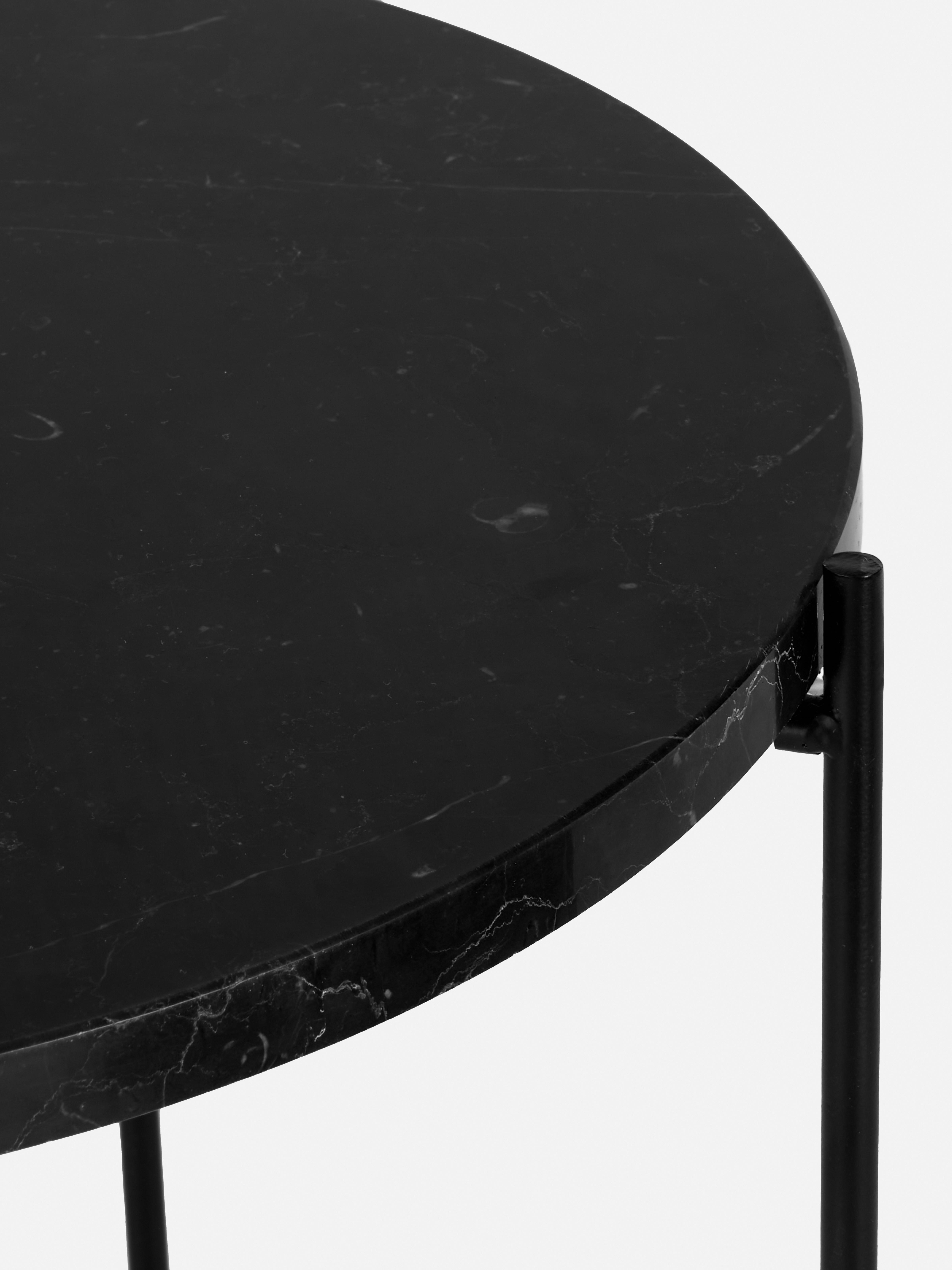 Black Marl 2 Tier Marble and Metal Side Table Set | Primark