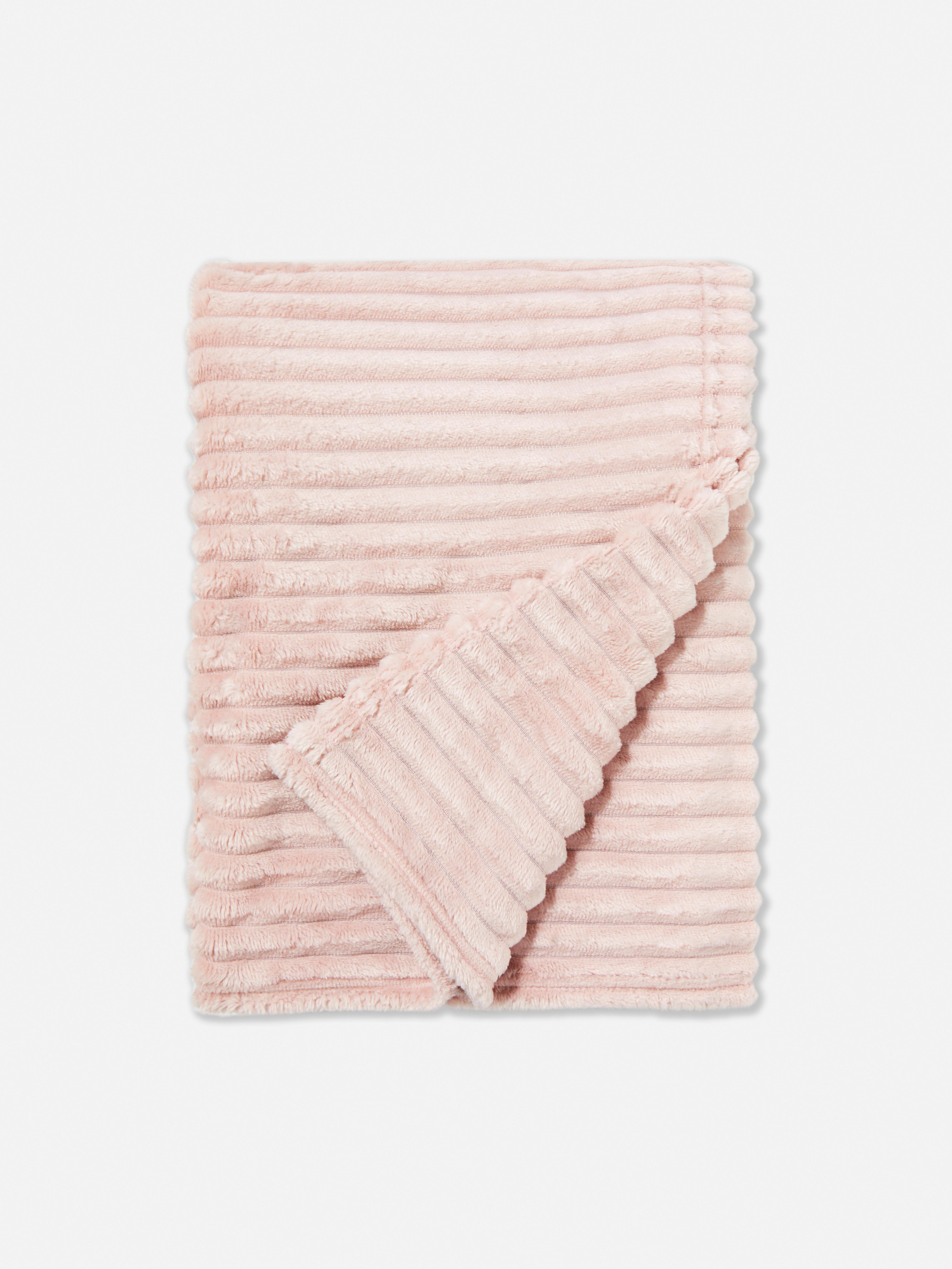 Large Soft Ribbed Throw | Primark