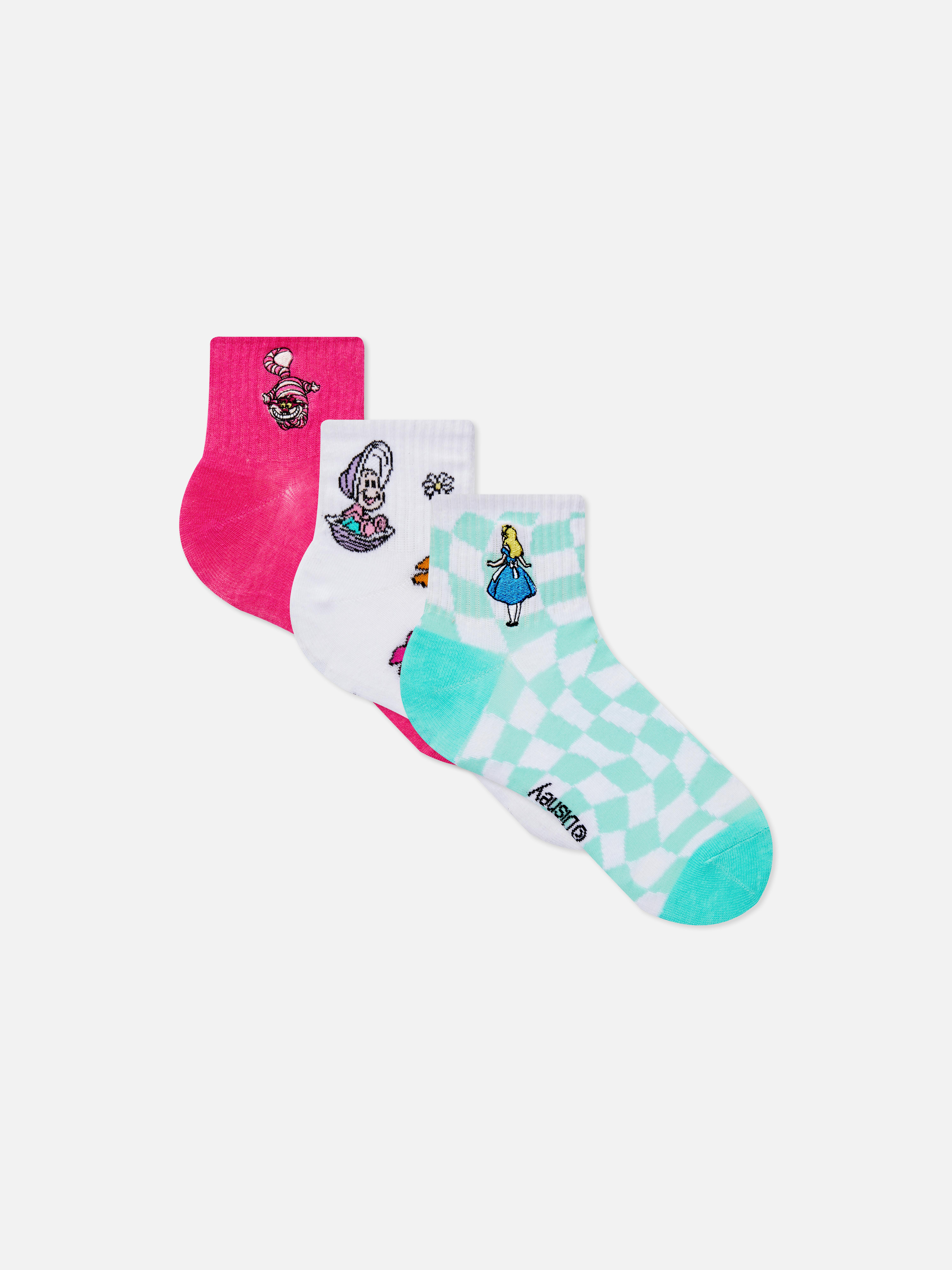 3pk Disney's Alice In Wonderland Trainer Socks Primark | atelier-yuwa ...