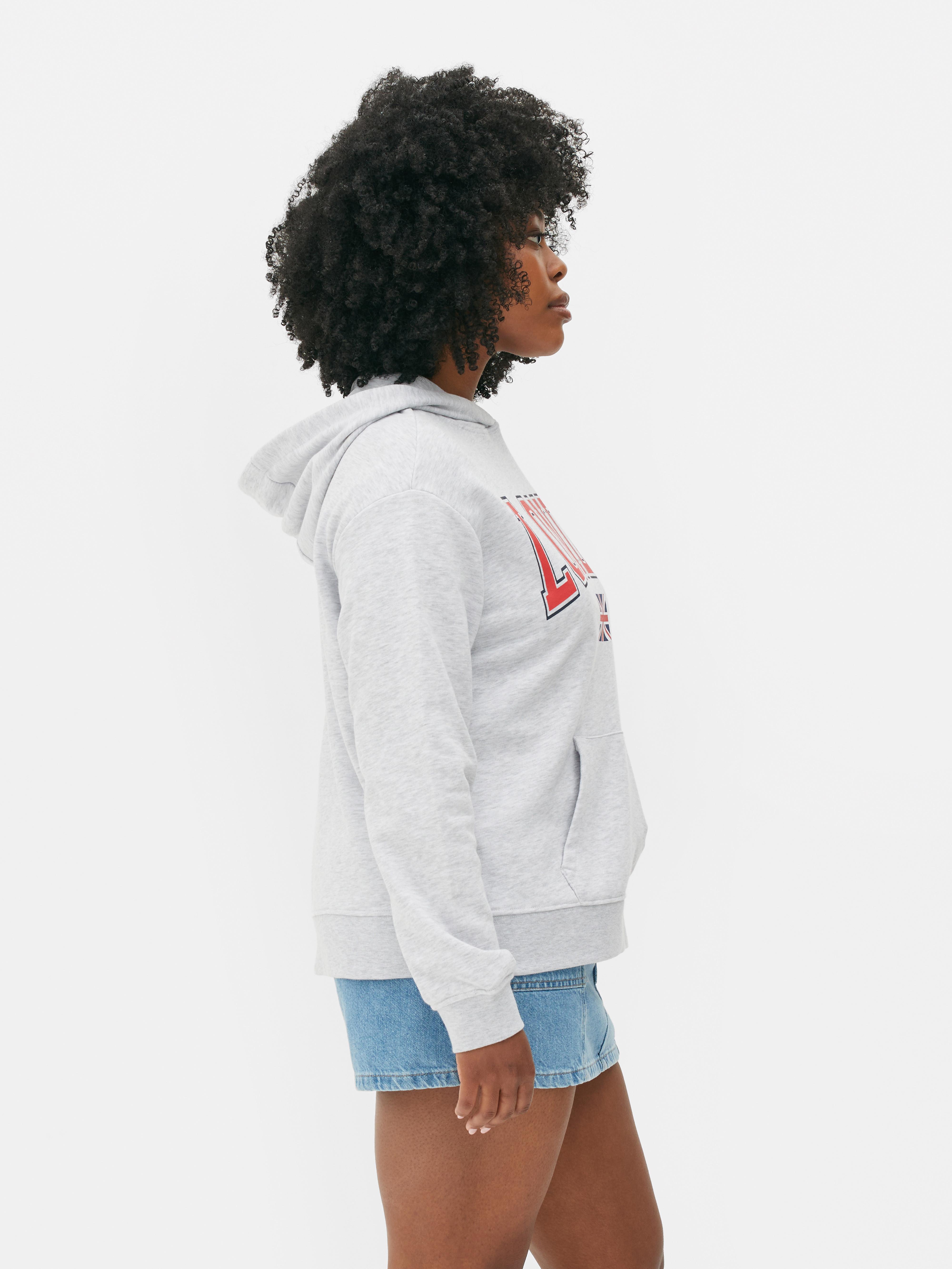 Womens Grey Marl London Emblem Hoodie | Primark