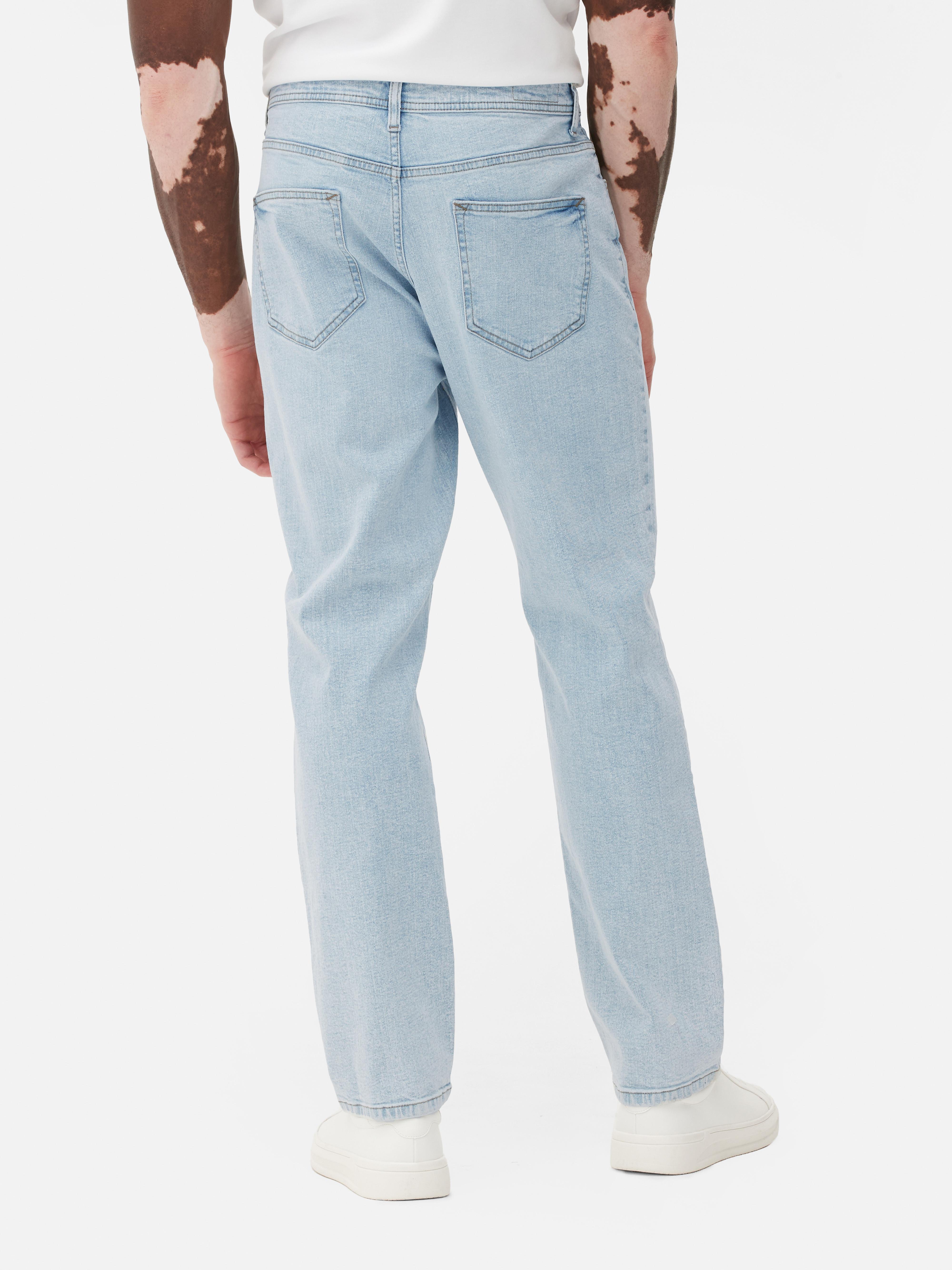 Men's Bright Blue Stretch Straight Jeans | Primark
