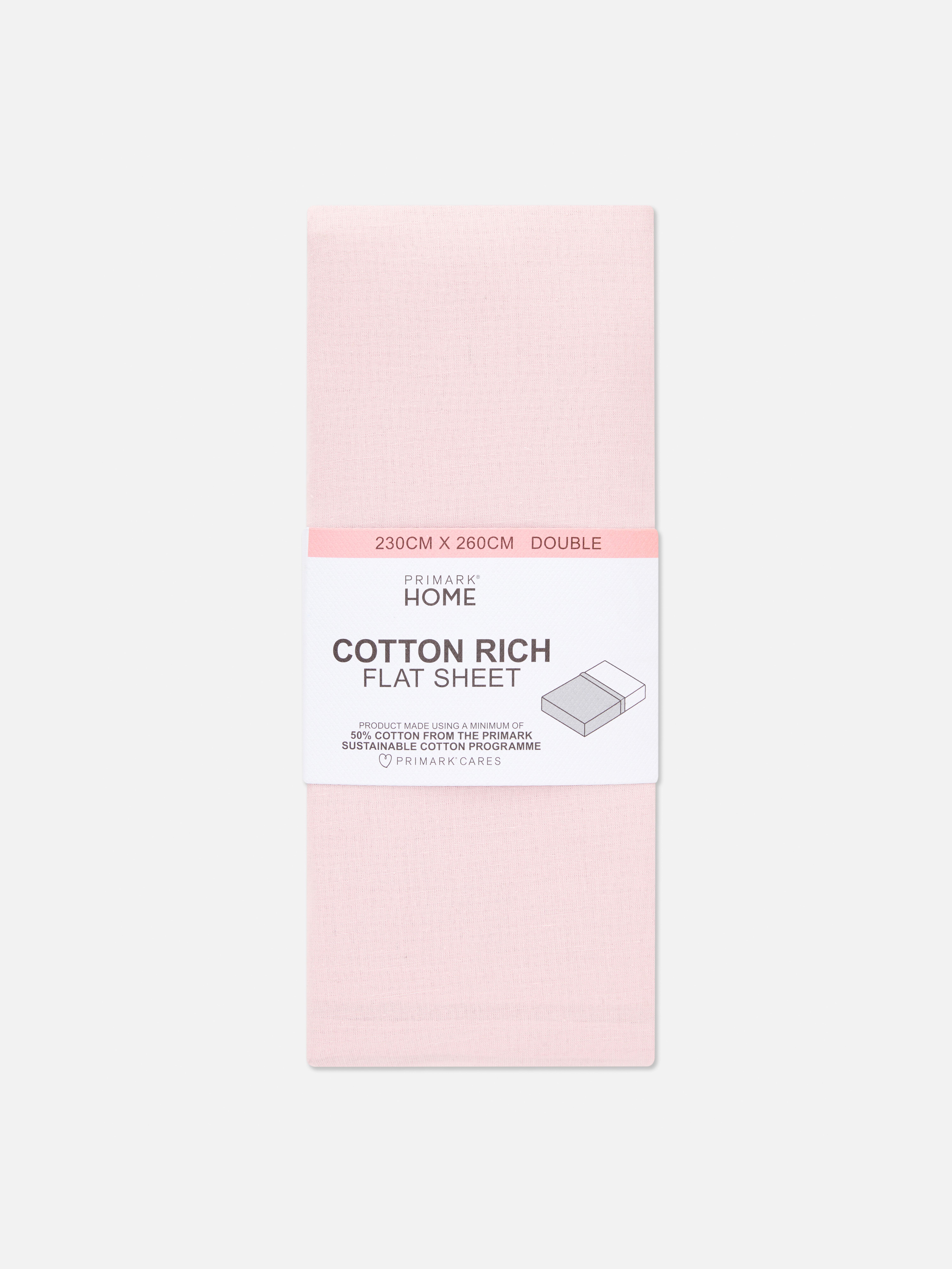 Light Pink Double Flat Sheet | Primark