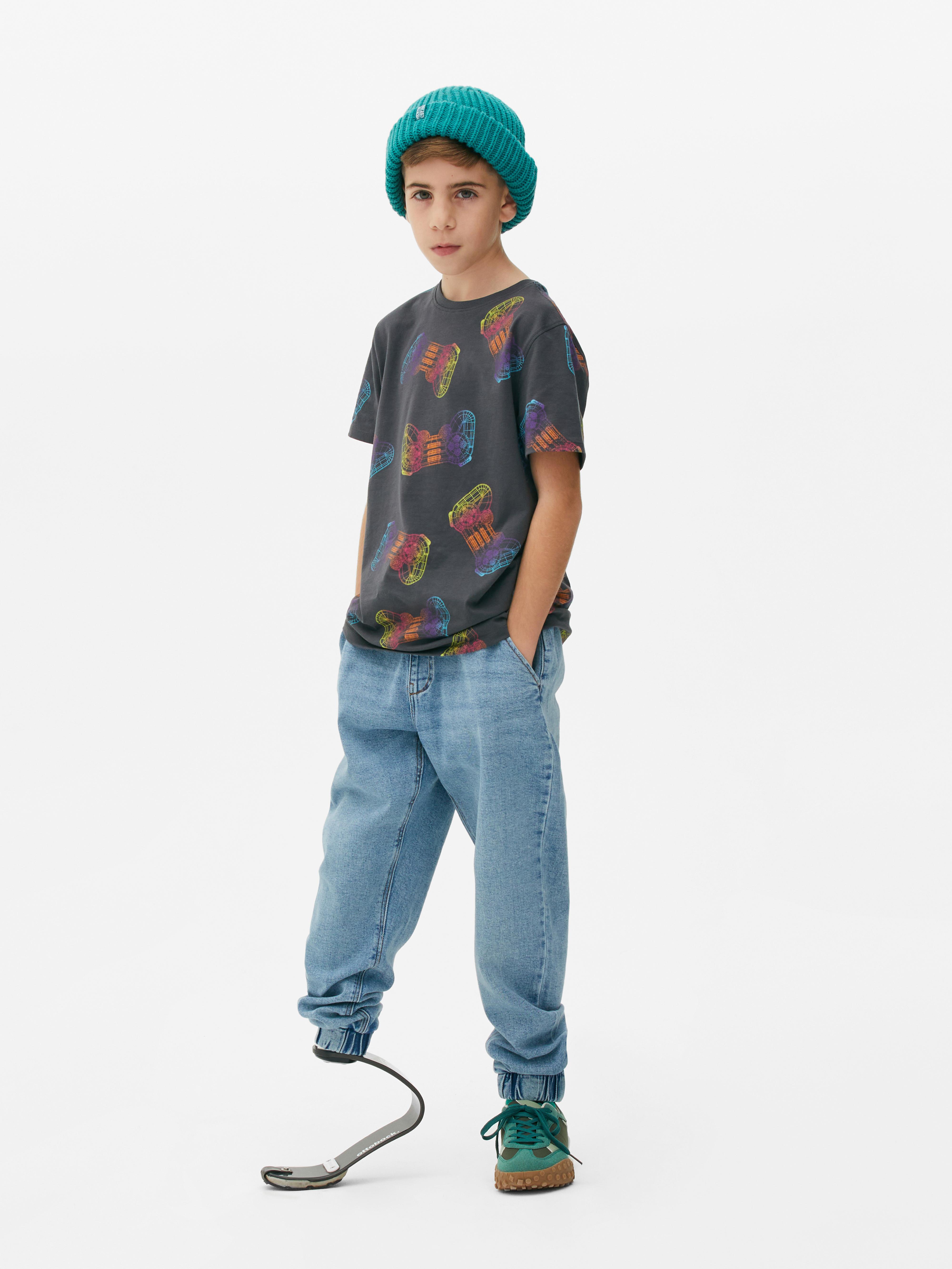 Boys Charcoal Game Controller Graphic T-Shirt | Primark
