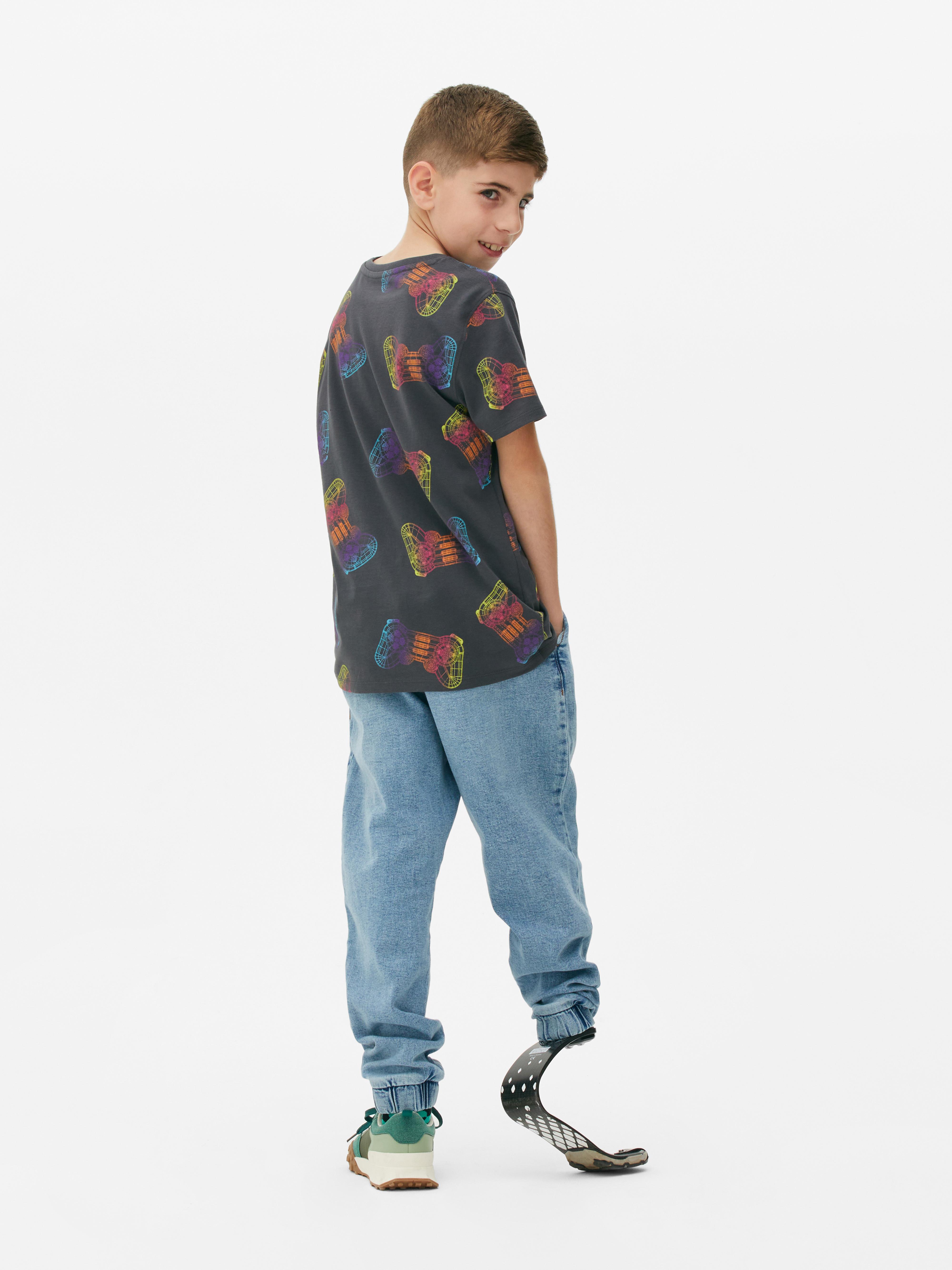 Boys Charcoal Game Controller Graphic T-Shirt | Primark