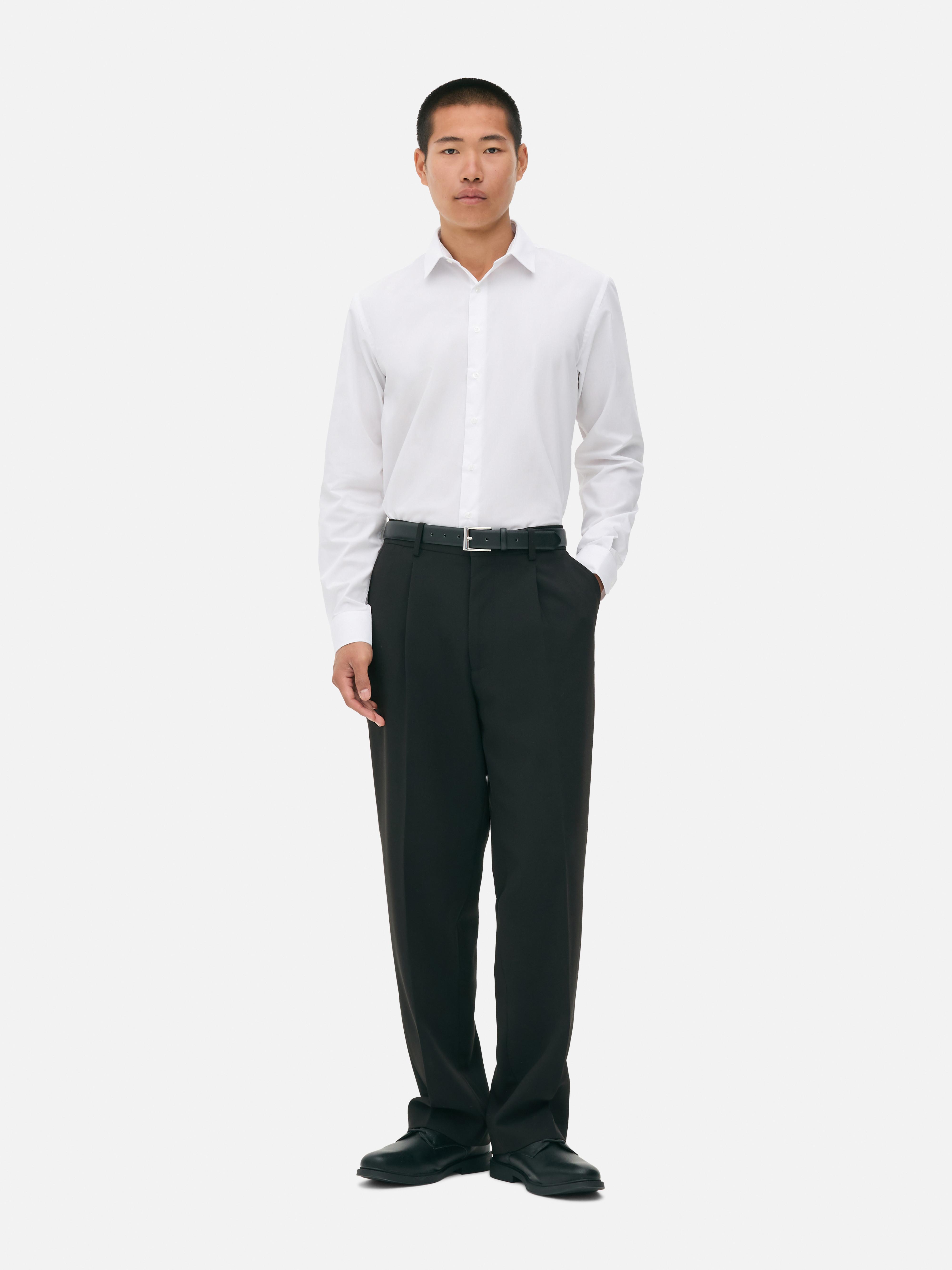 Men's White Long Sleeve Formal Shirt | Primark